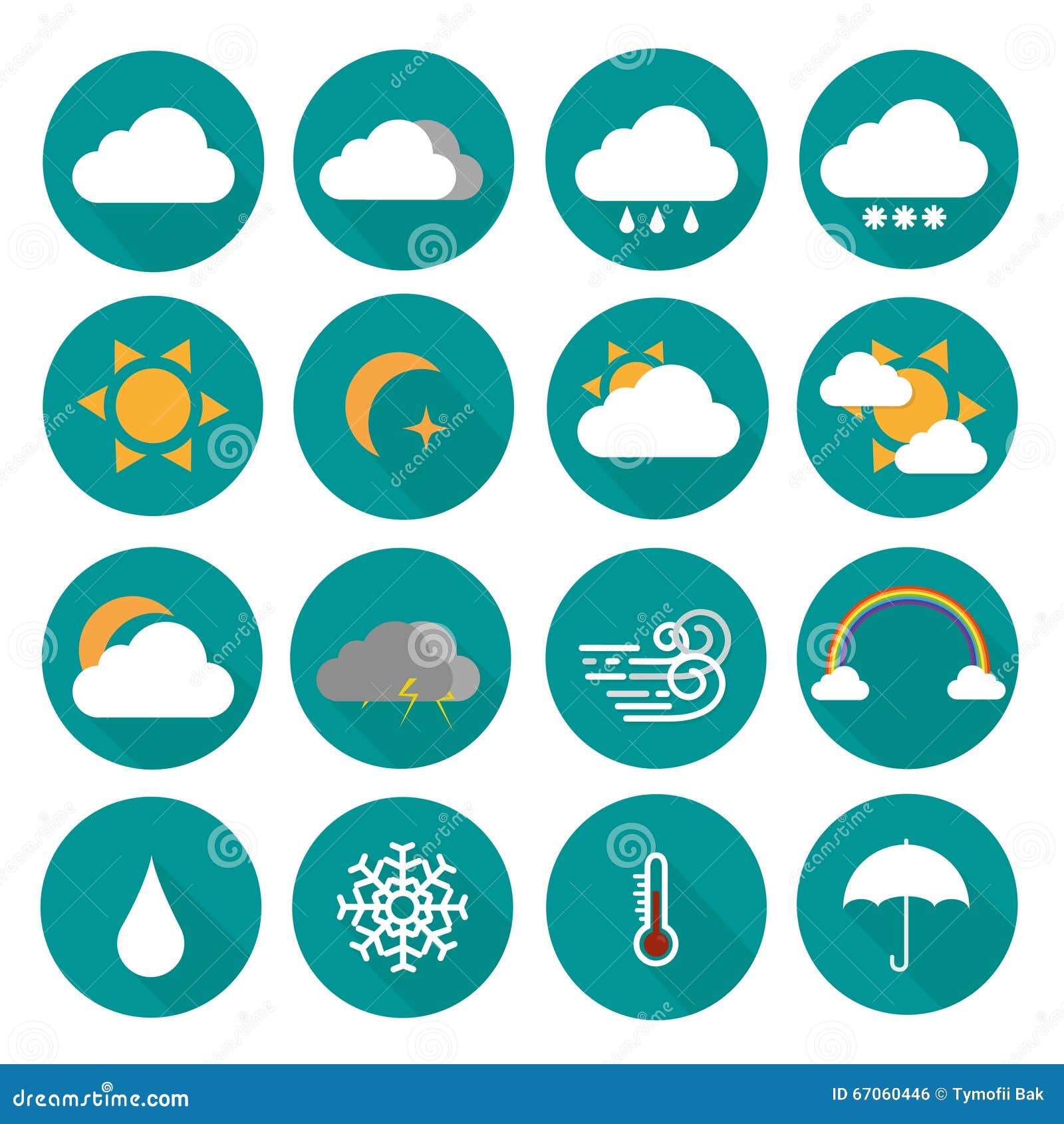 Weather icon set stock illustration. Illustration of temperature - 67060446