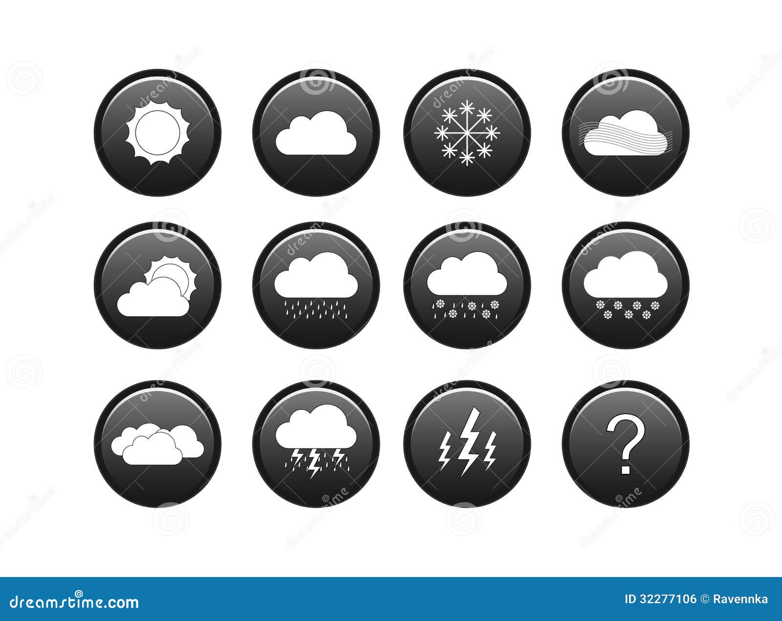 Weather icon set stock vector. Illustration of sign, mist - 32277106