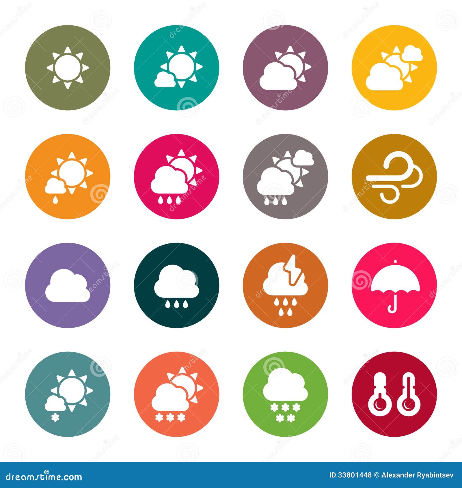 Weather icon set stock vector. Illustration of cold, design - 33801448