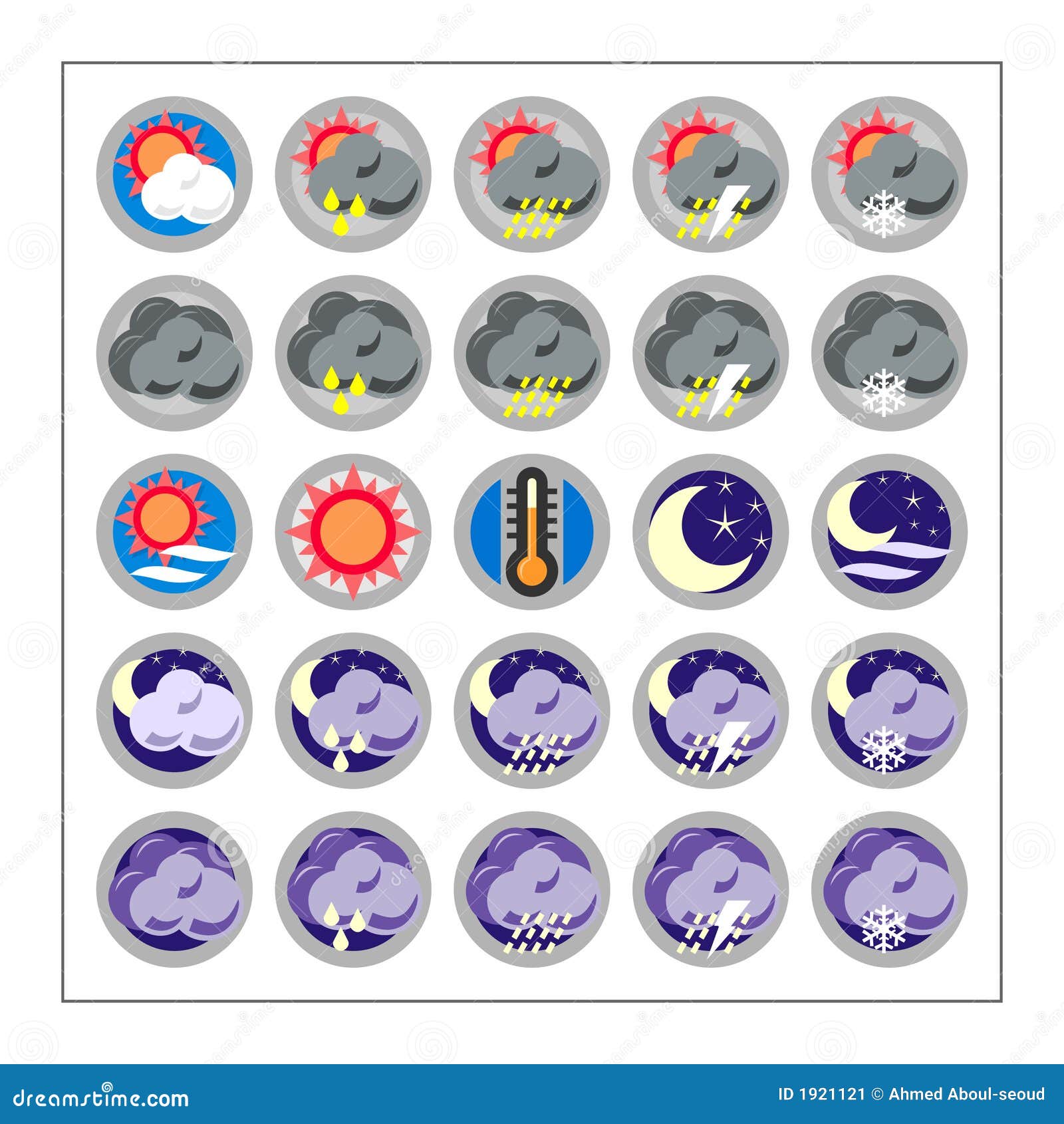 Weather Icon Set - Version 1 Stock Illustration - Illustration of ...
