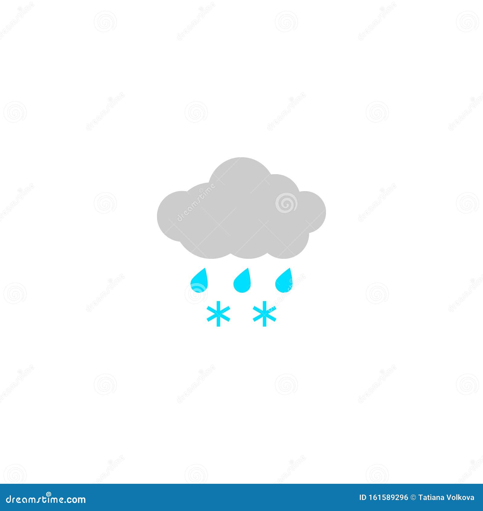 Weather Icon, Sleet at Day. Vector Illustration Stock Vector ...