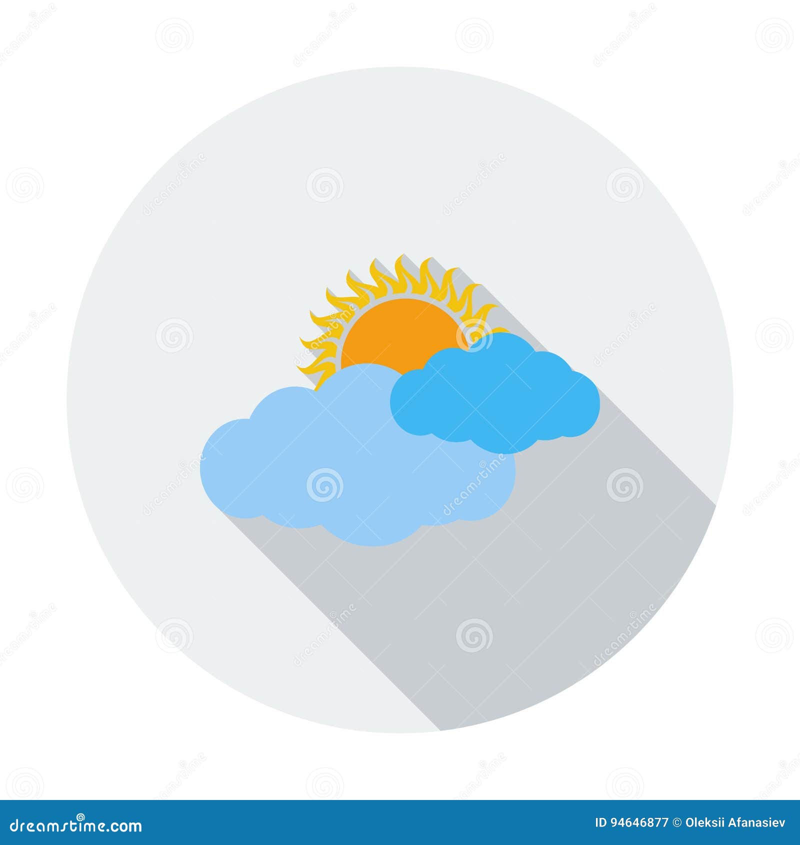 Weather Icon. Sun and Cloud Stock Vector - Illustration of sunrise ...