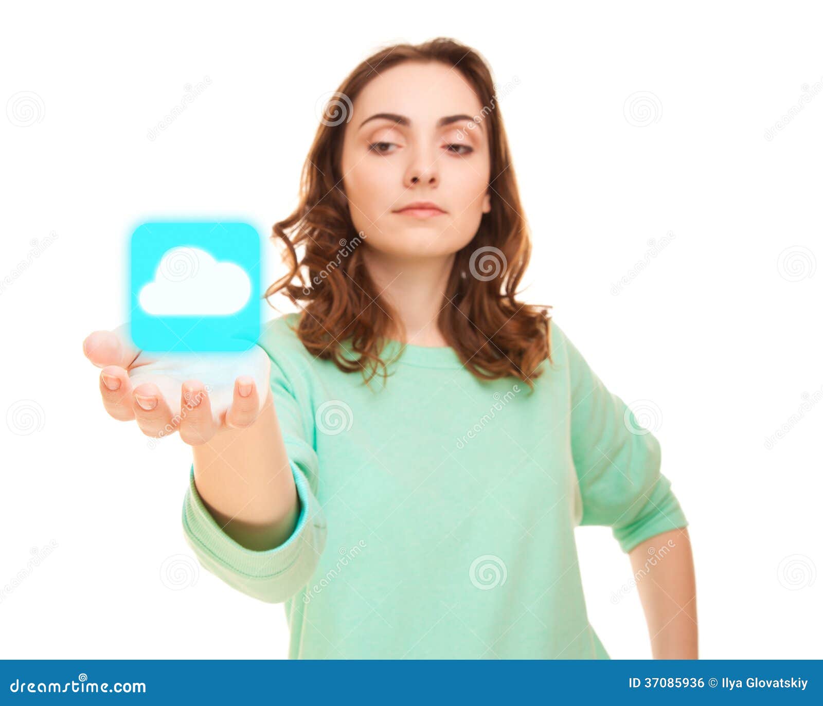 Weather Icon on Woman S Hand Stock Photo - Image of young, sign: 37085936