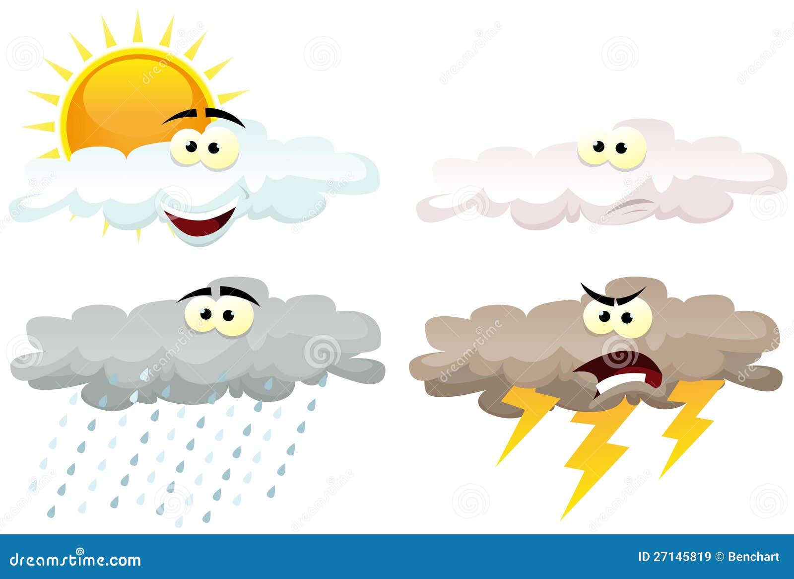 Weather Icons Characters stock vector. Illustration of funny - 27145819