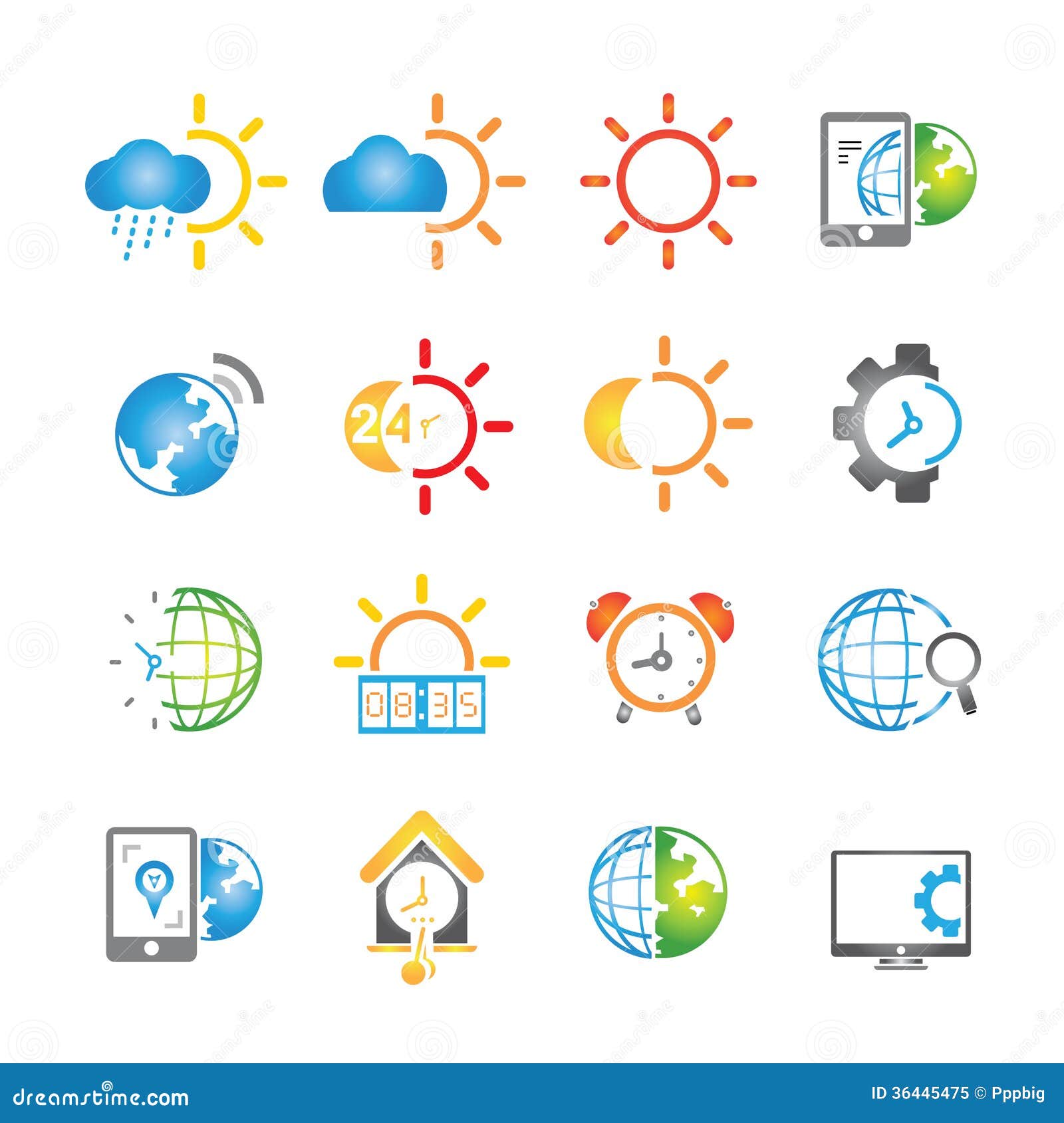 Weather icons stock vector. Illustration of moon, connect - 36445475