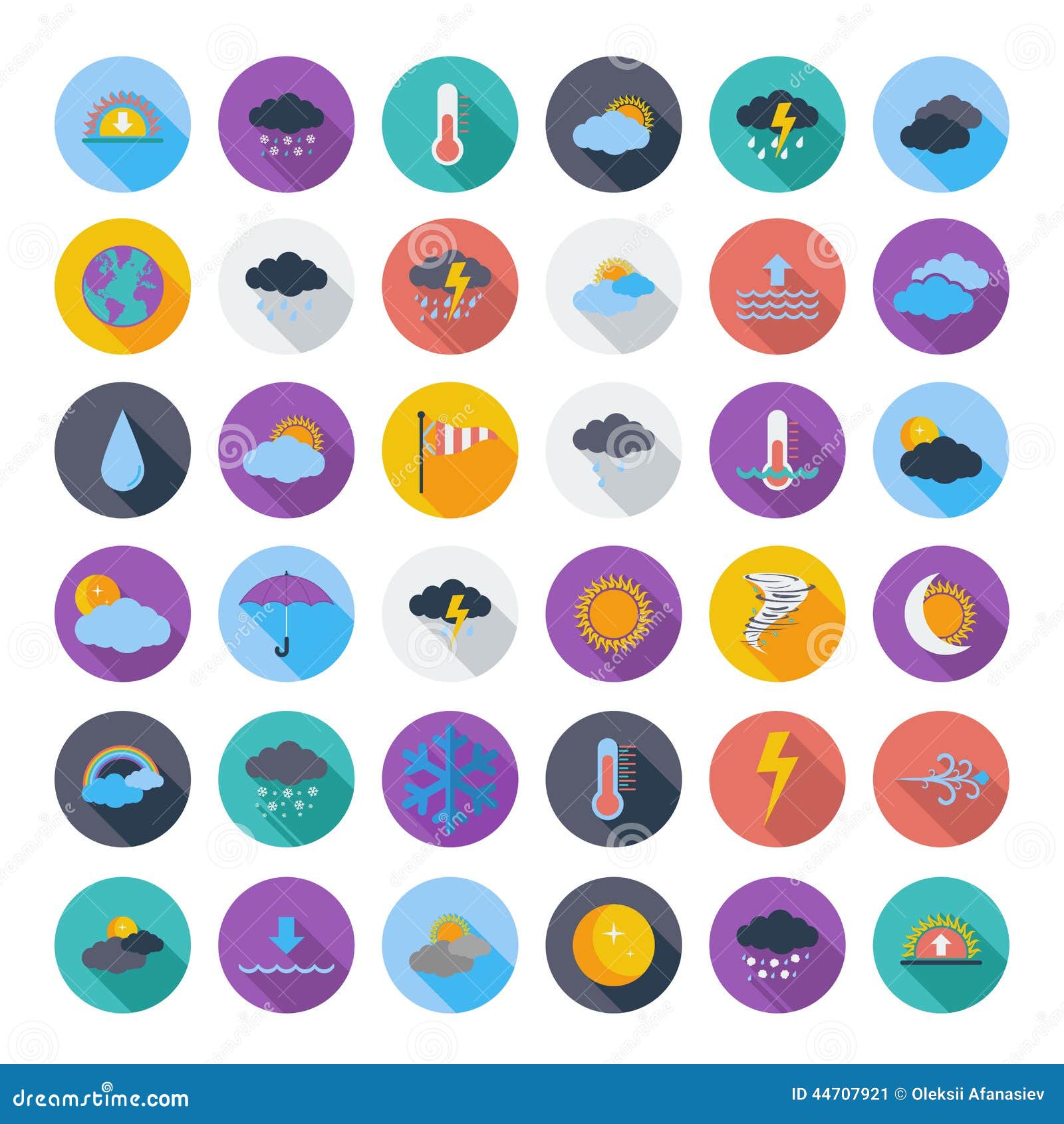 Weather icons stock vector. Illustration of leaf, snow - 44707921