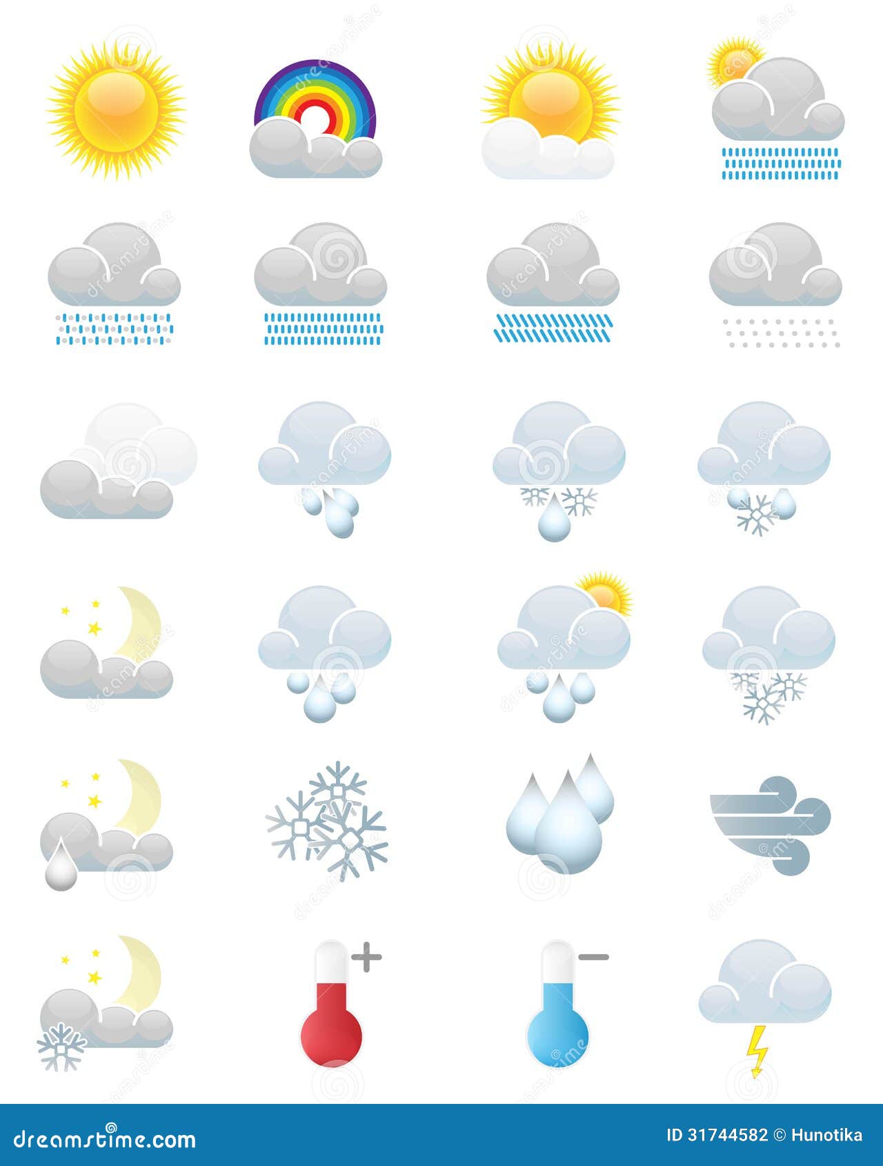 Weather Icons stock illustration. Illustration of seasons - 31744582