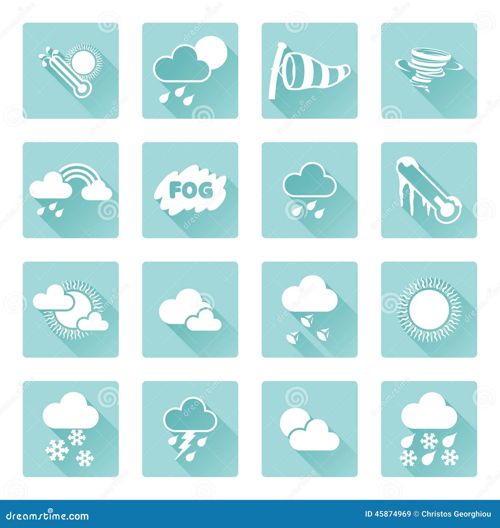 Weather Icons stock vector. Illustration of clouds, report - 45874969