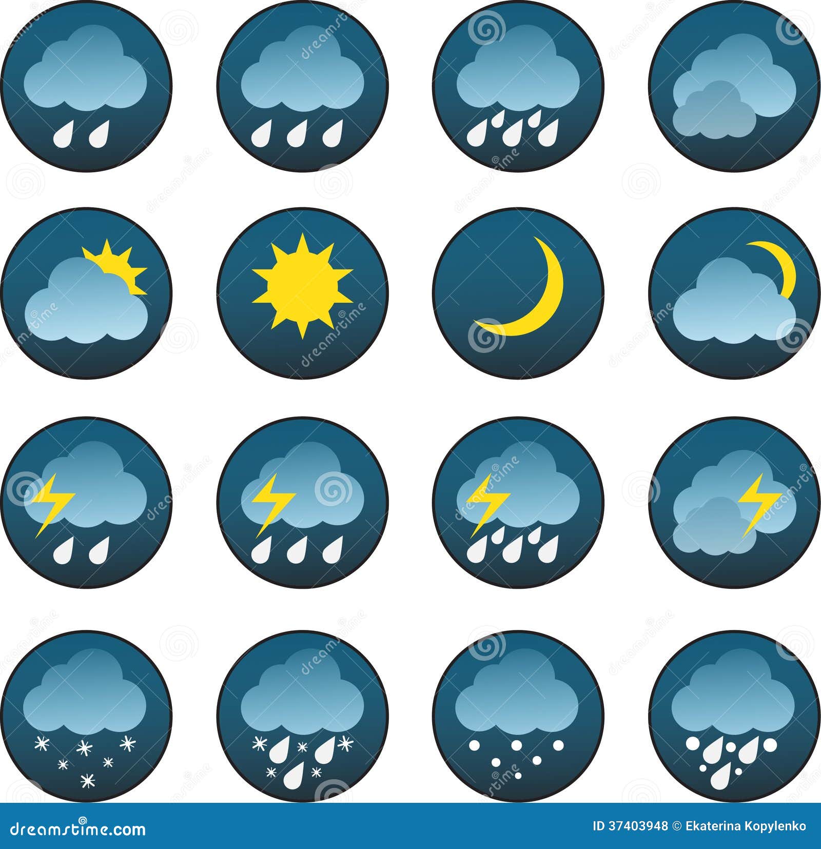 Weather Icons - Illustration Stock Vector - Illustration of internet ...