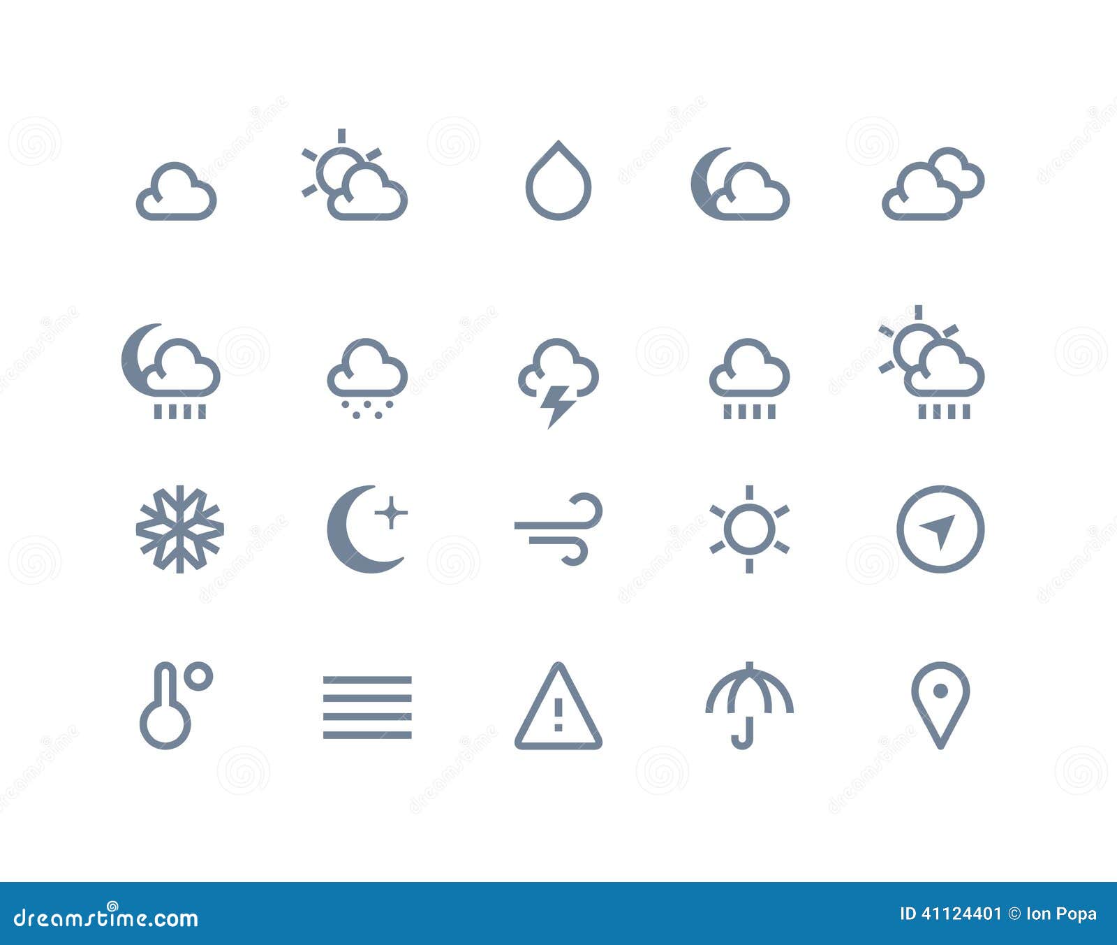 Weather icons. Line series stock vector. Illustration of rain - 41124401
