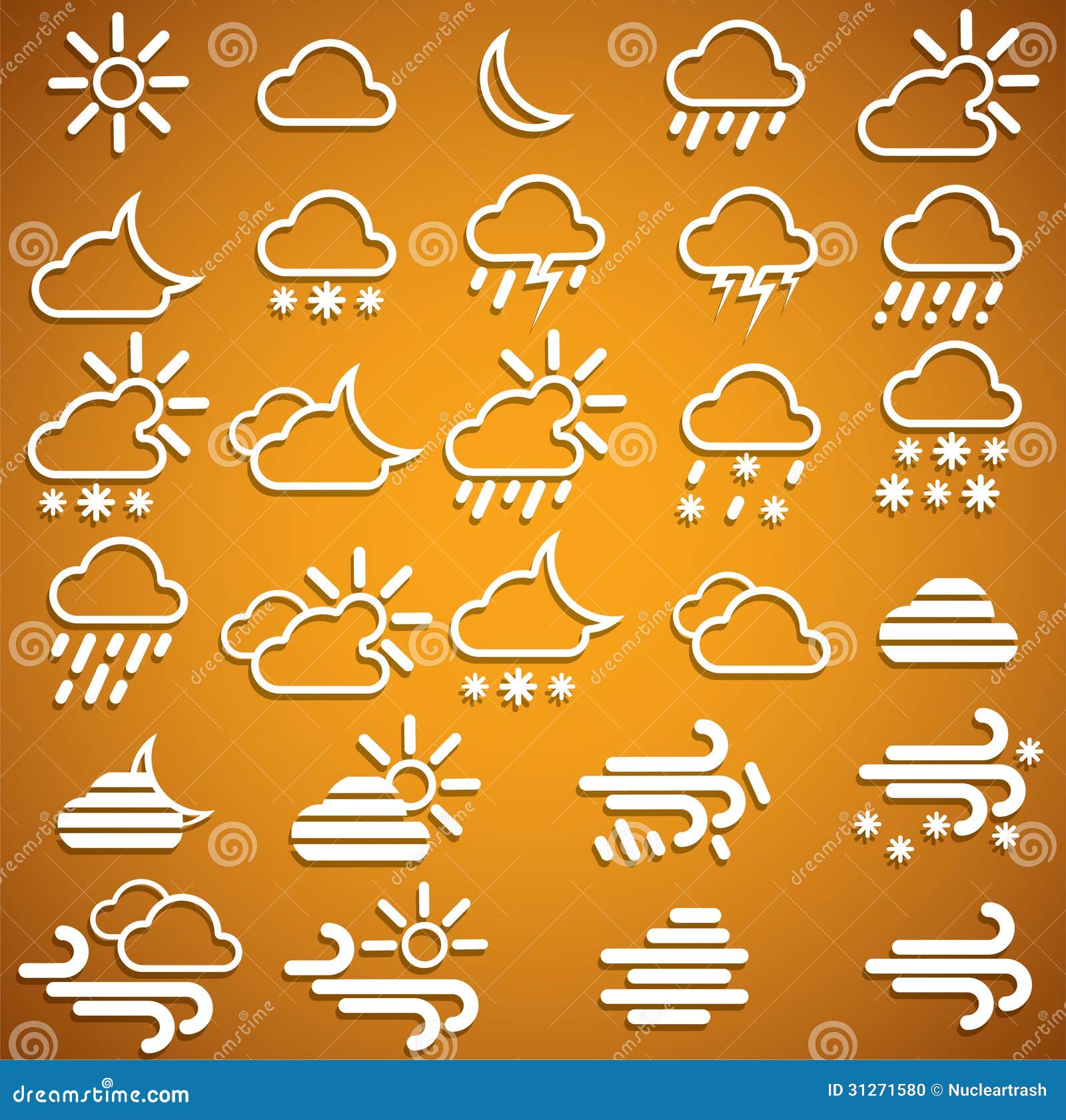 Weather Icons Set stock vector. Illustration of snowflake - 31271580
