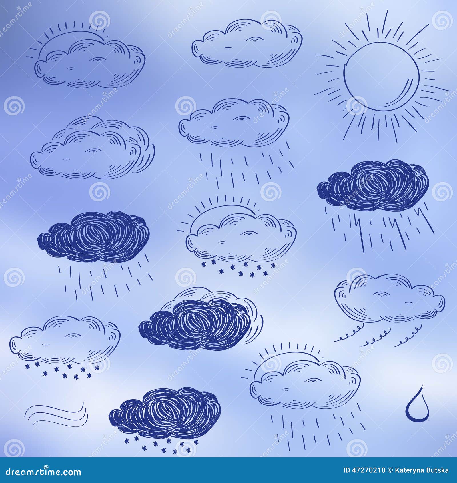 Weather icons set. stock vector. Illustration of meteorology - 47270210