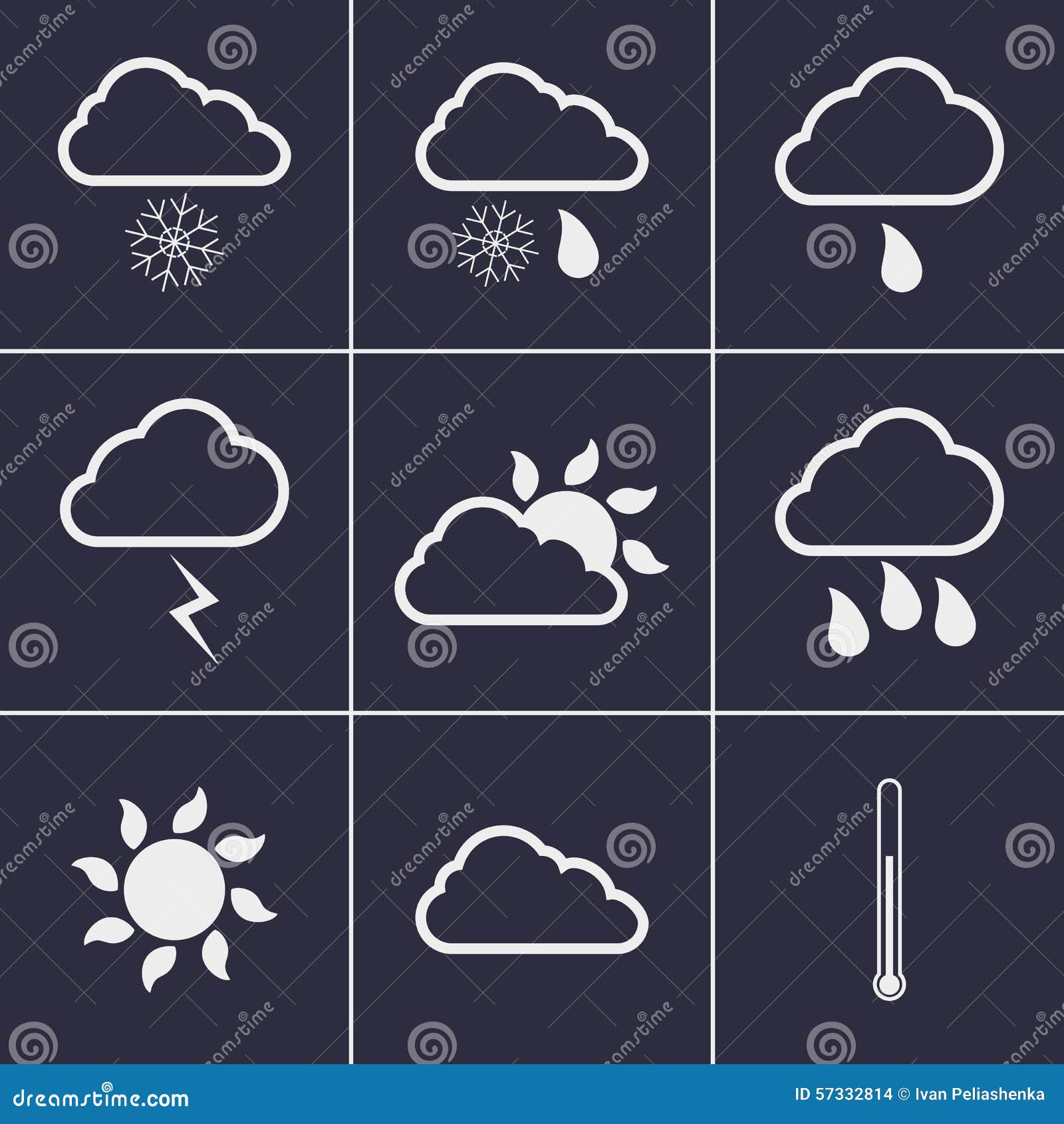 Weather icons stock illustration. Illustration of weather - 57332814