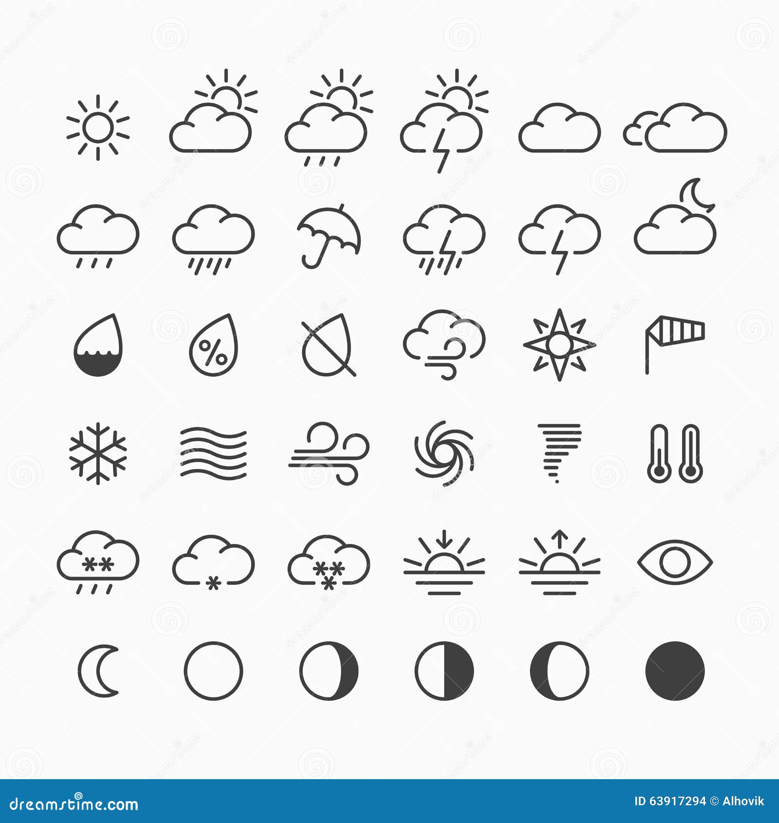 Weather icons stock vector. Illustration of sunny, pictogram - 63917294 Weather icons stock vector. Illustration of sunny, pictogram - 63917294