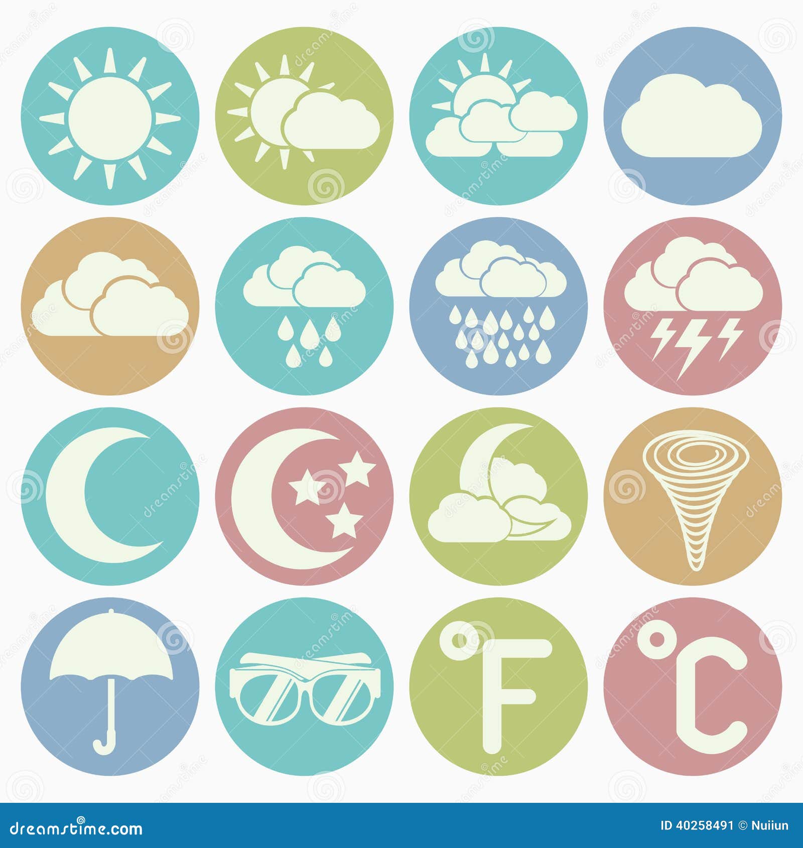 Weather icons set stock vector. Illustration of moon - 40258491