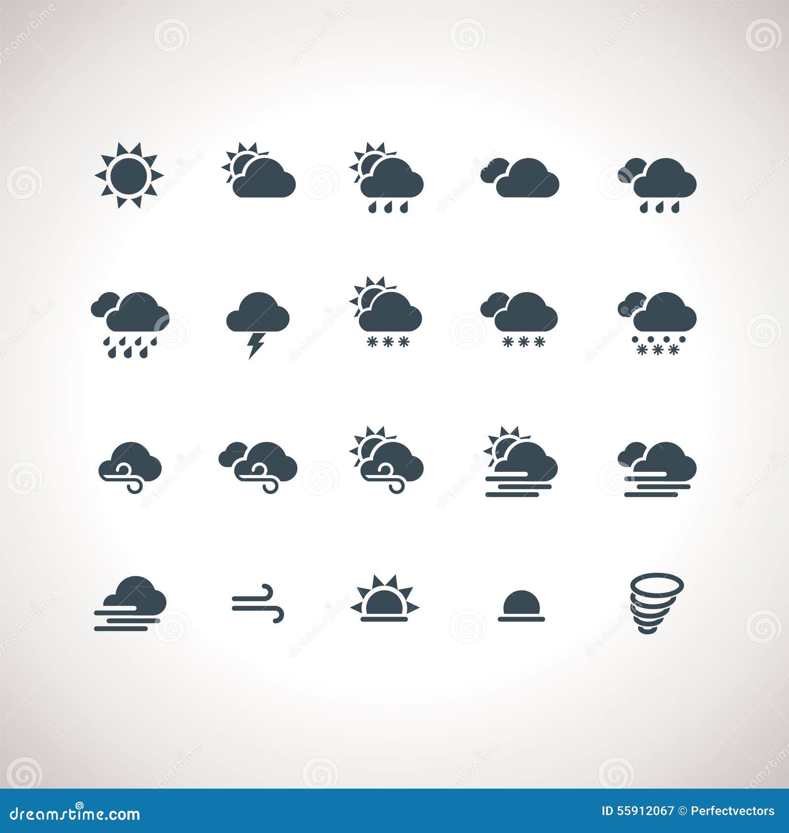 Weather Icons Set stock vector. Illustration of bright - 55912067