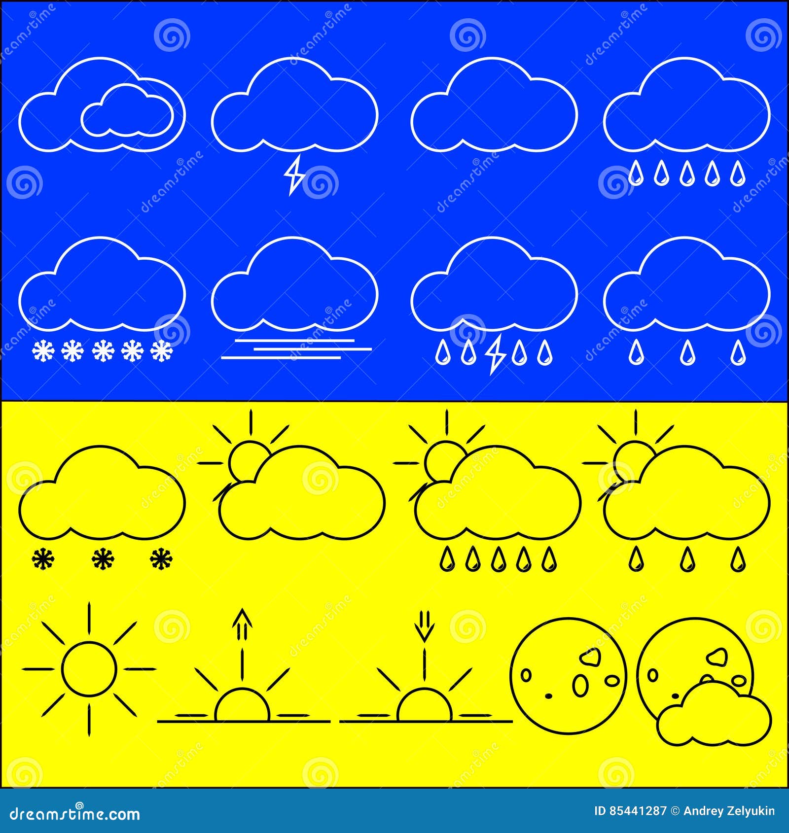 Weather icons stock vector. Illustration of icons, button - 85441287