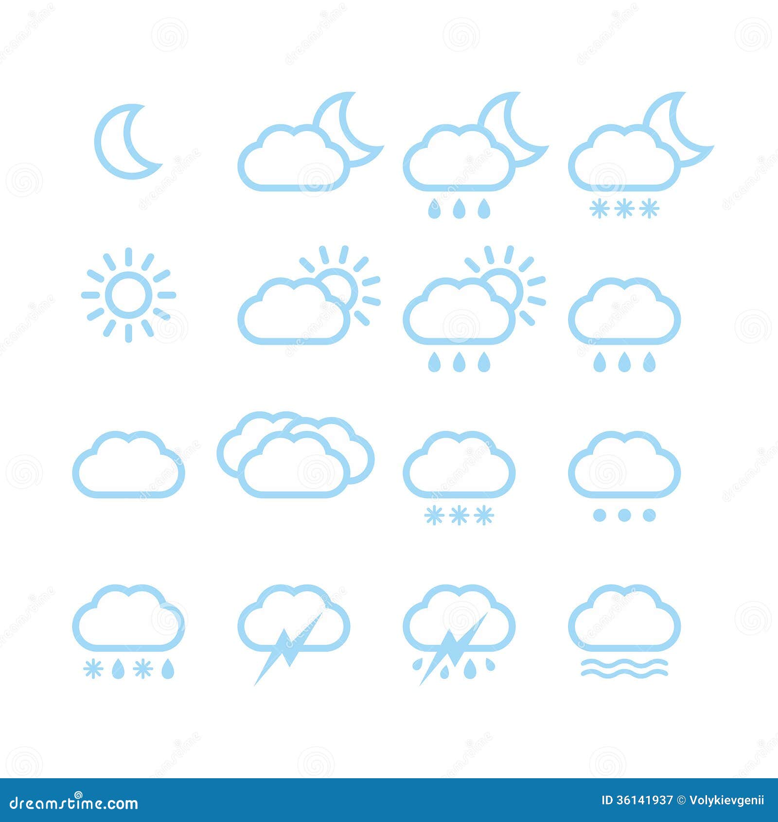Weather Icons. Weather Emblem. Round Icons With Weather Symbols And ...
