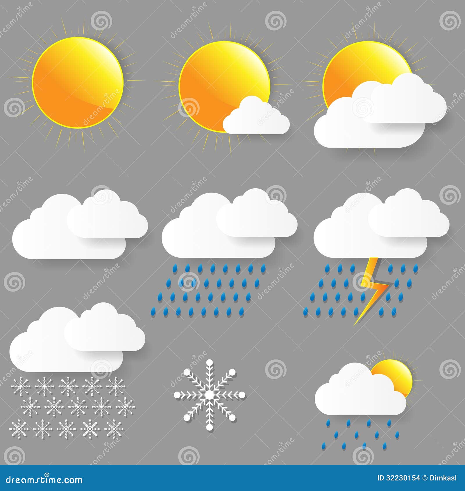 Weather Icons. Vector Illustration Stock Vector - Illustration of ...