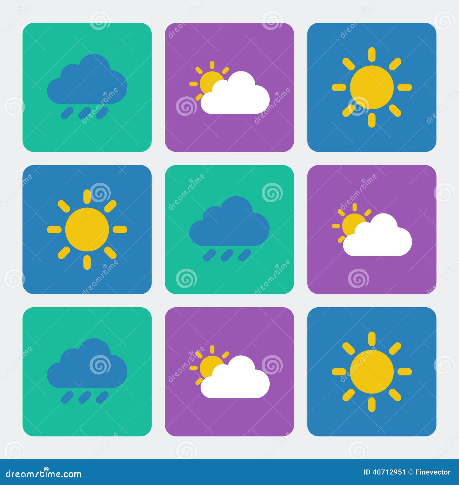 Weather icons vector set stock vector. Illustration of icons - 40712951