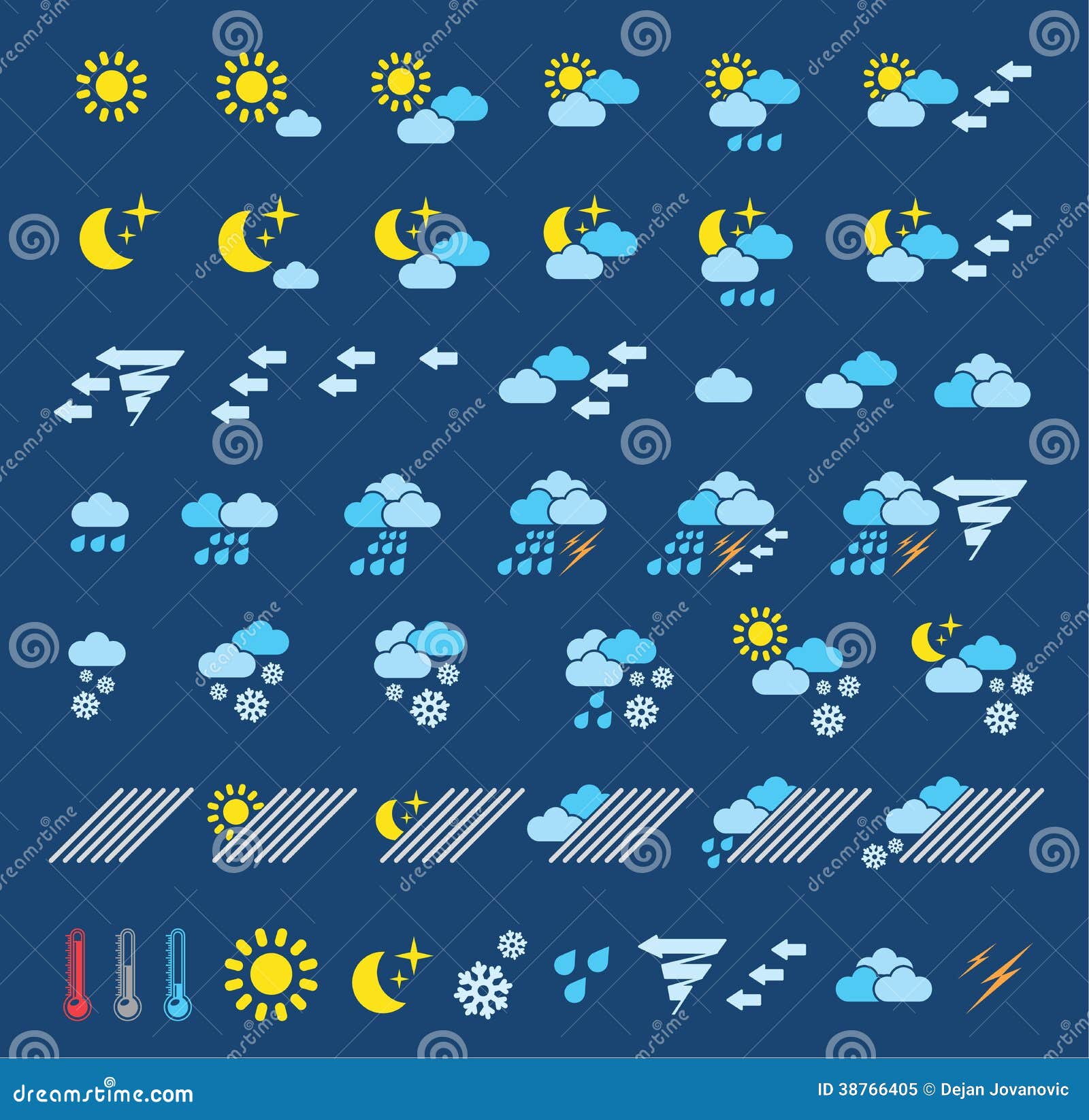 Weather icons stock illustration. Illustration of snow - 38766405