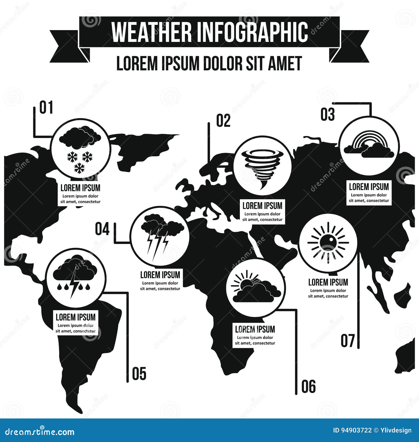 Weather Infographic Concept, Simple Style Stock Vector - Illustration ...