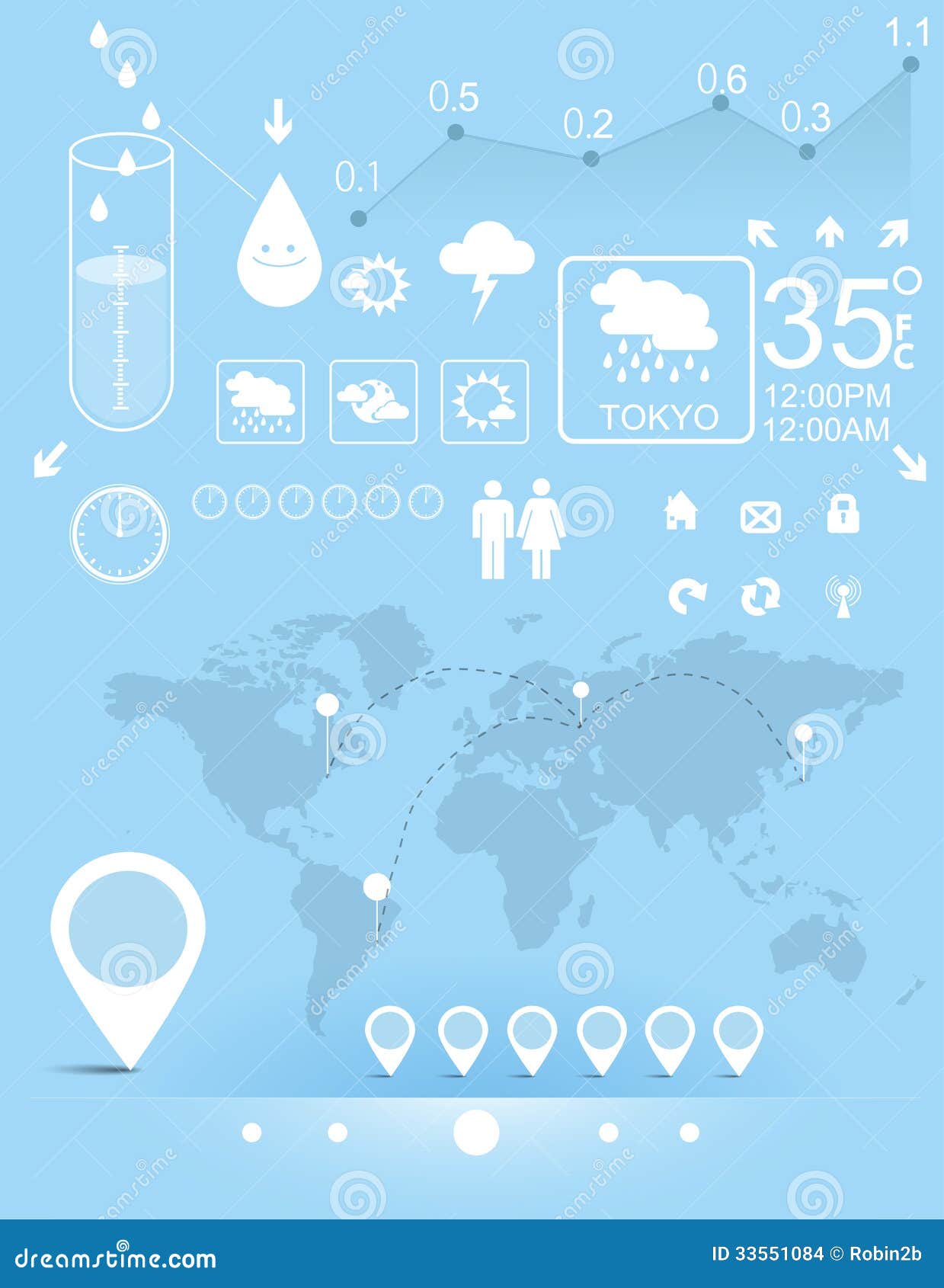 Weather Infographic Set Vector Illustration | CartoonDealer.com #209545006