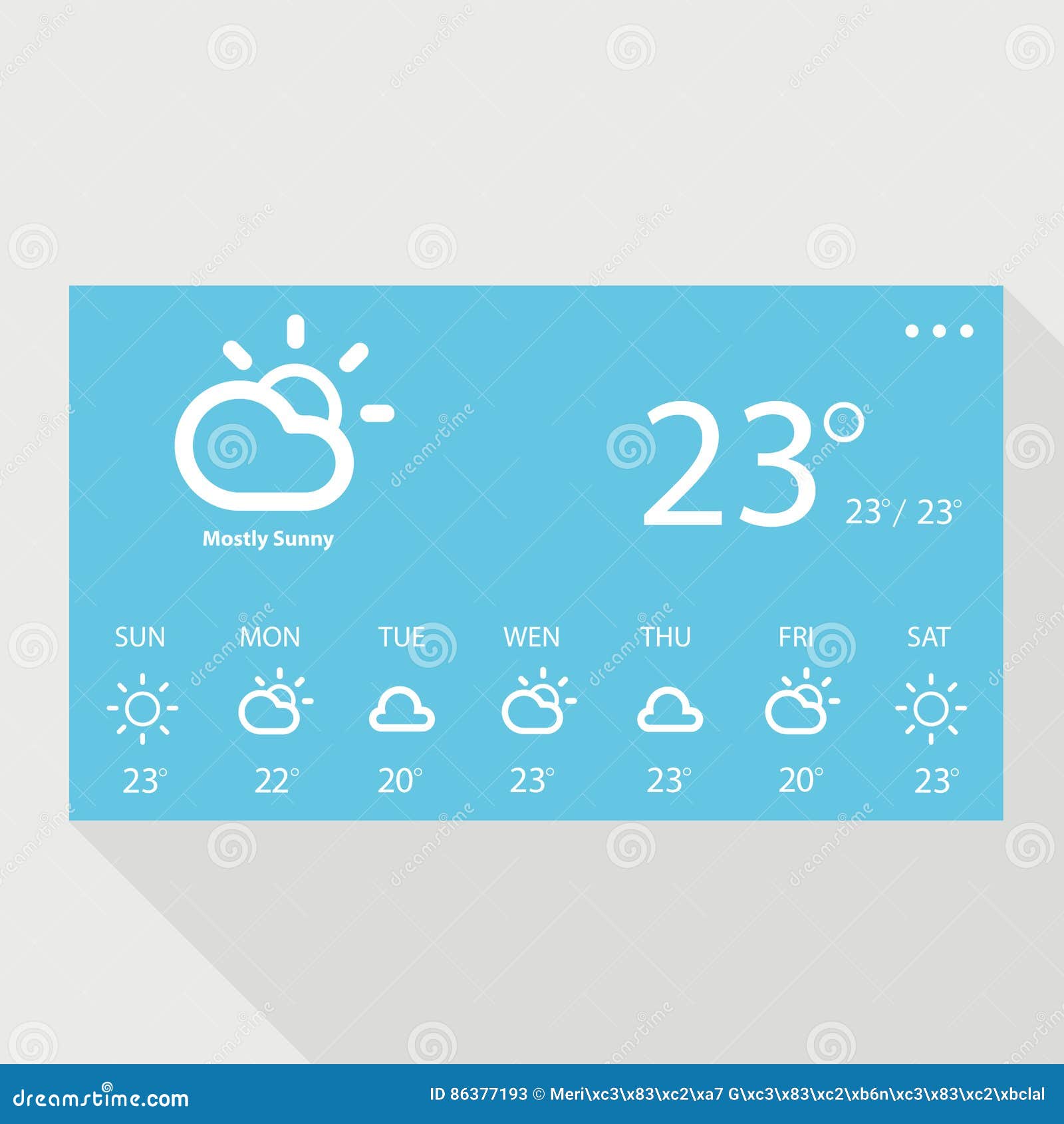 Weather interface stock illustration. Illustration of weekly - 86377193