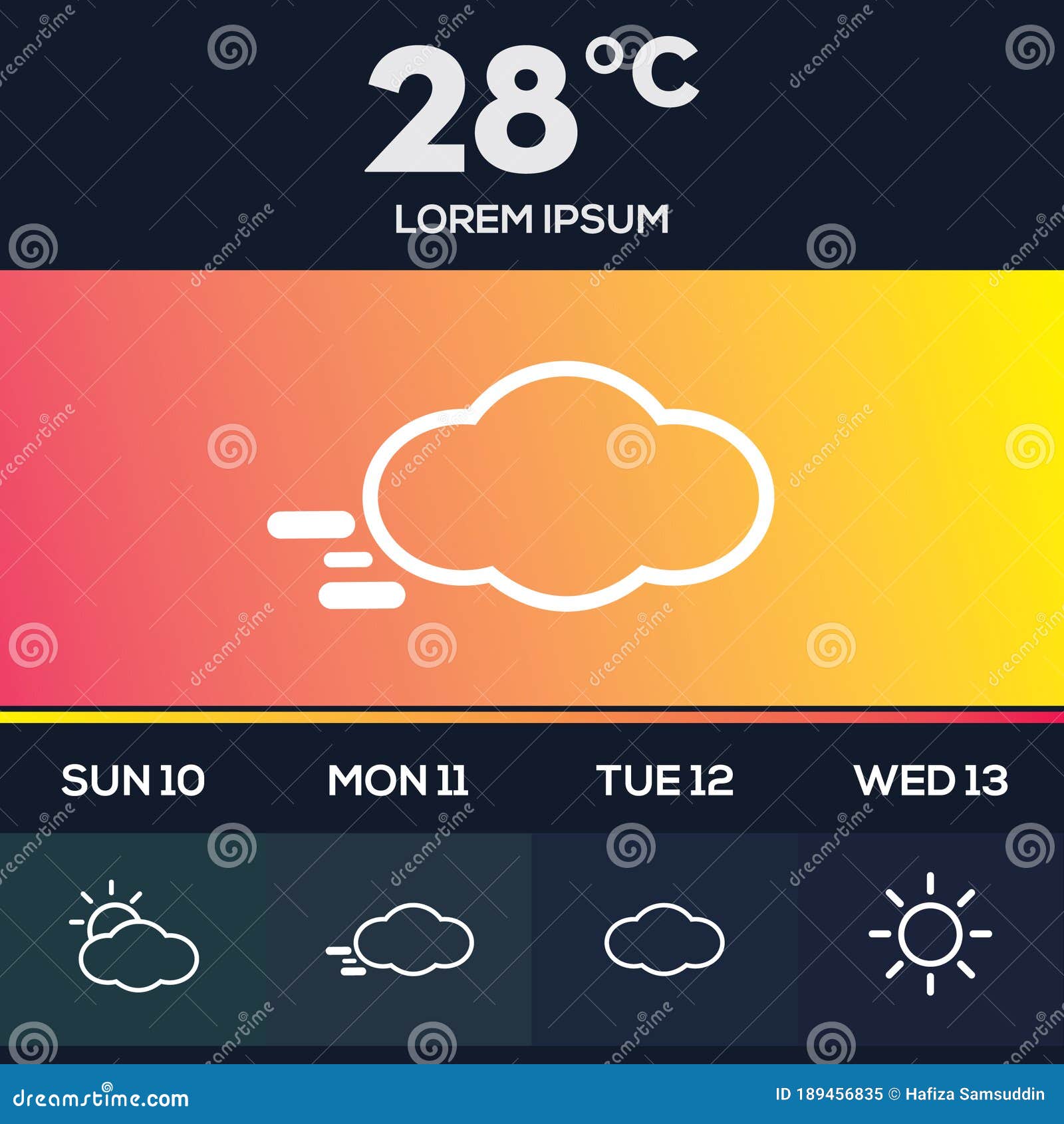 Weather Interface. Vector Illustration Decorative Design Stock Vector ...