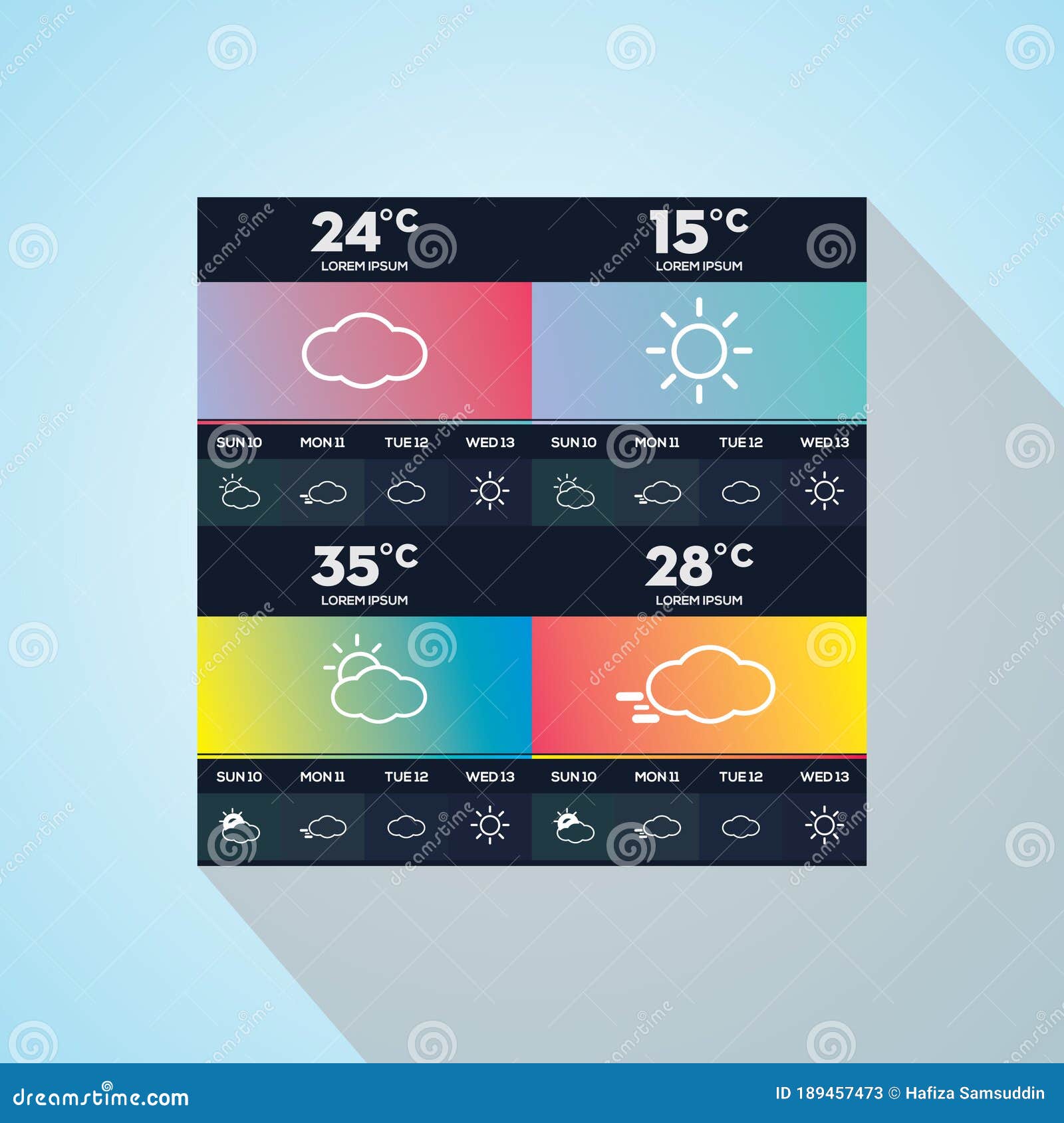 Weather Interface. Vector Illustration Decorative Design Stock Vector ...
