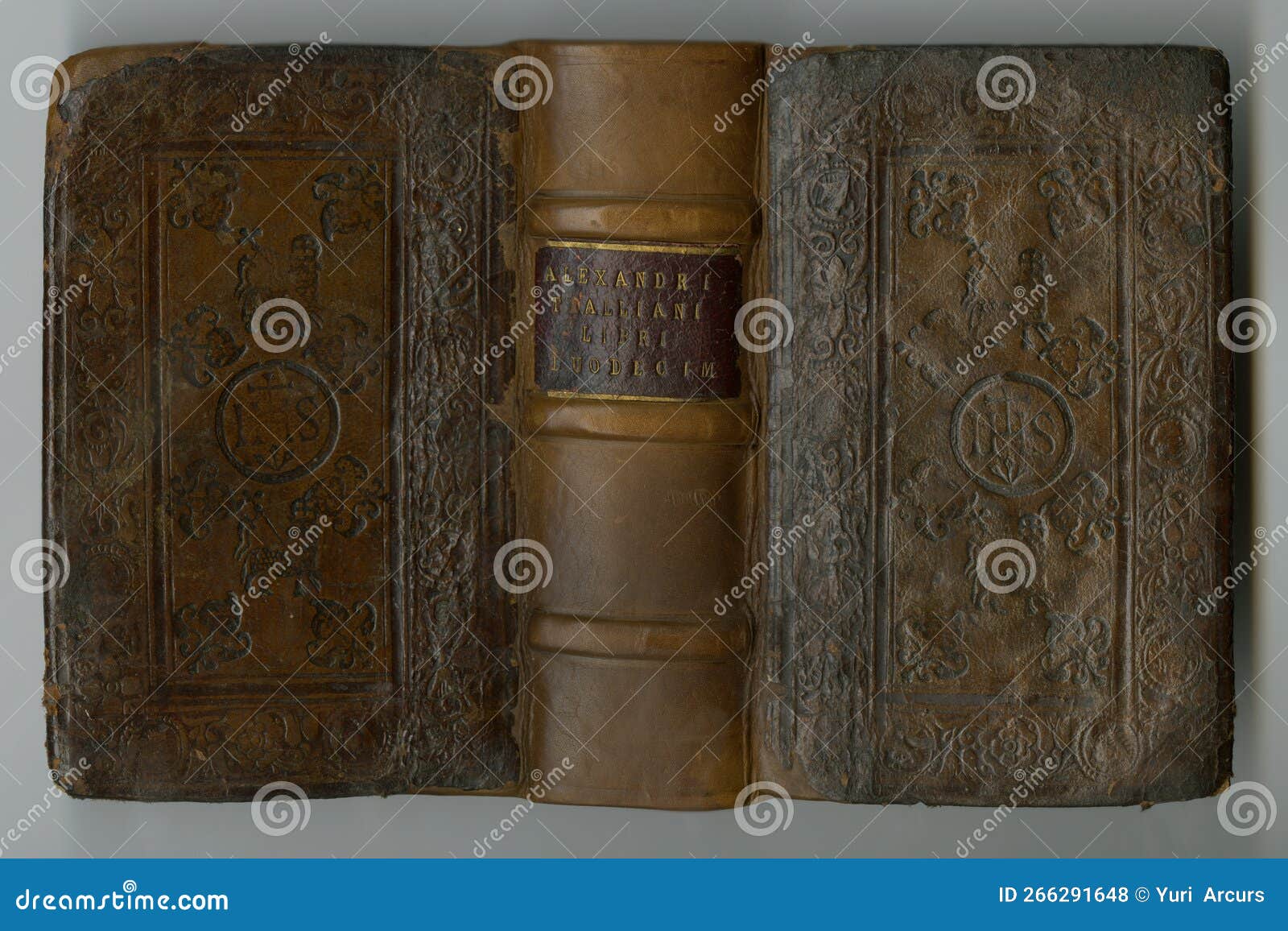 Weather Leather Book Cover. a Weather Spine and Cover of an Old Book ...