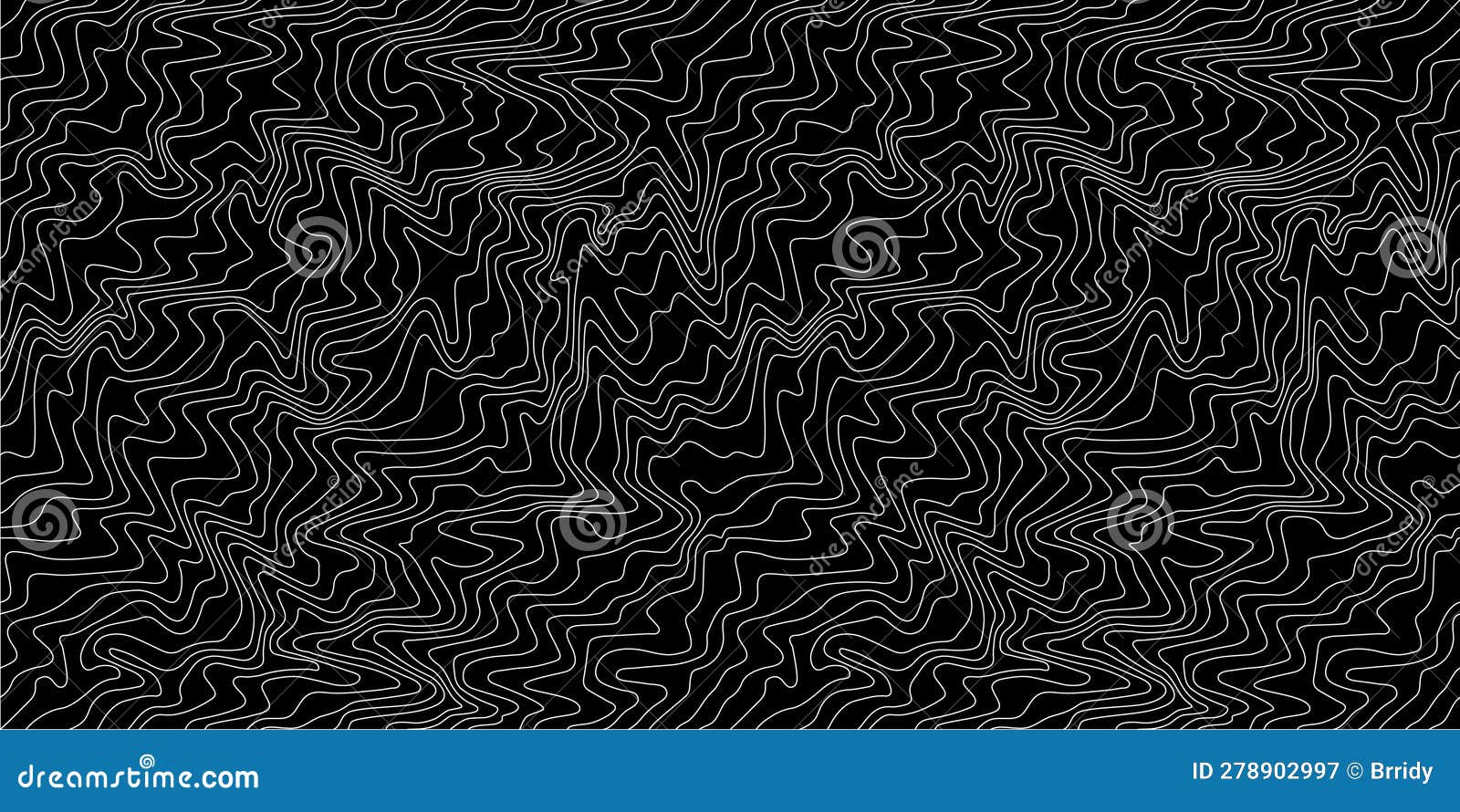 Weather Map Black Background with White Waves. Abstract Vector Seamless ...