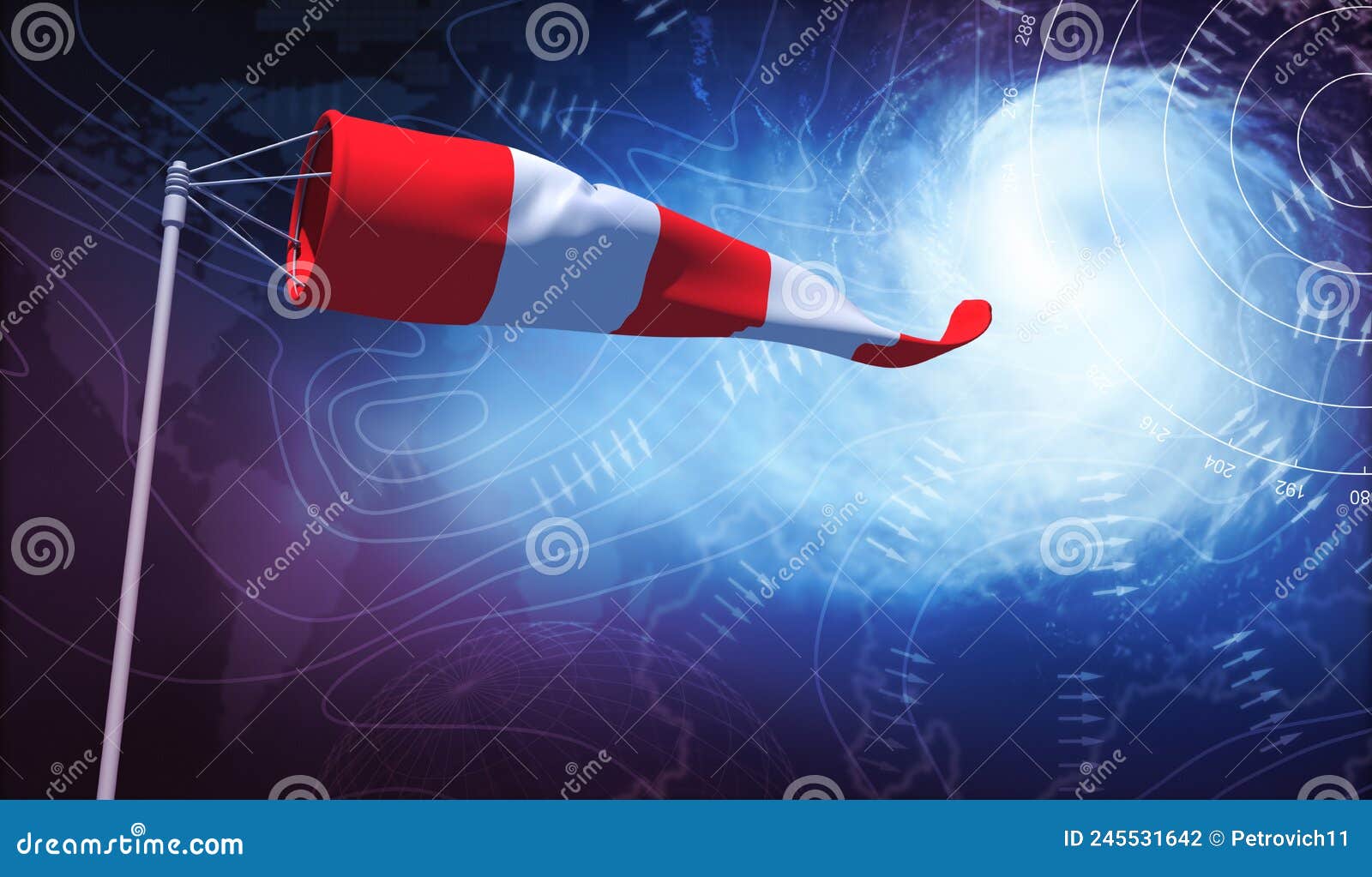 Wind Direction in a Blue Background. Stock Illustration - Illustration ...