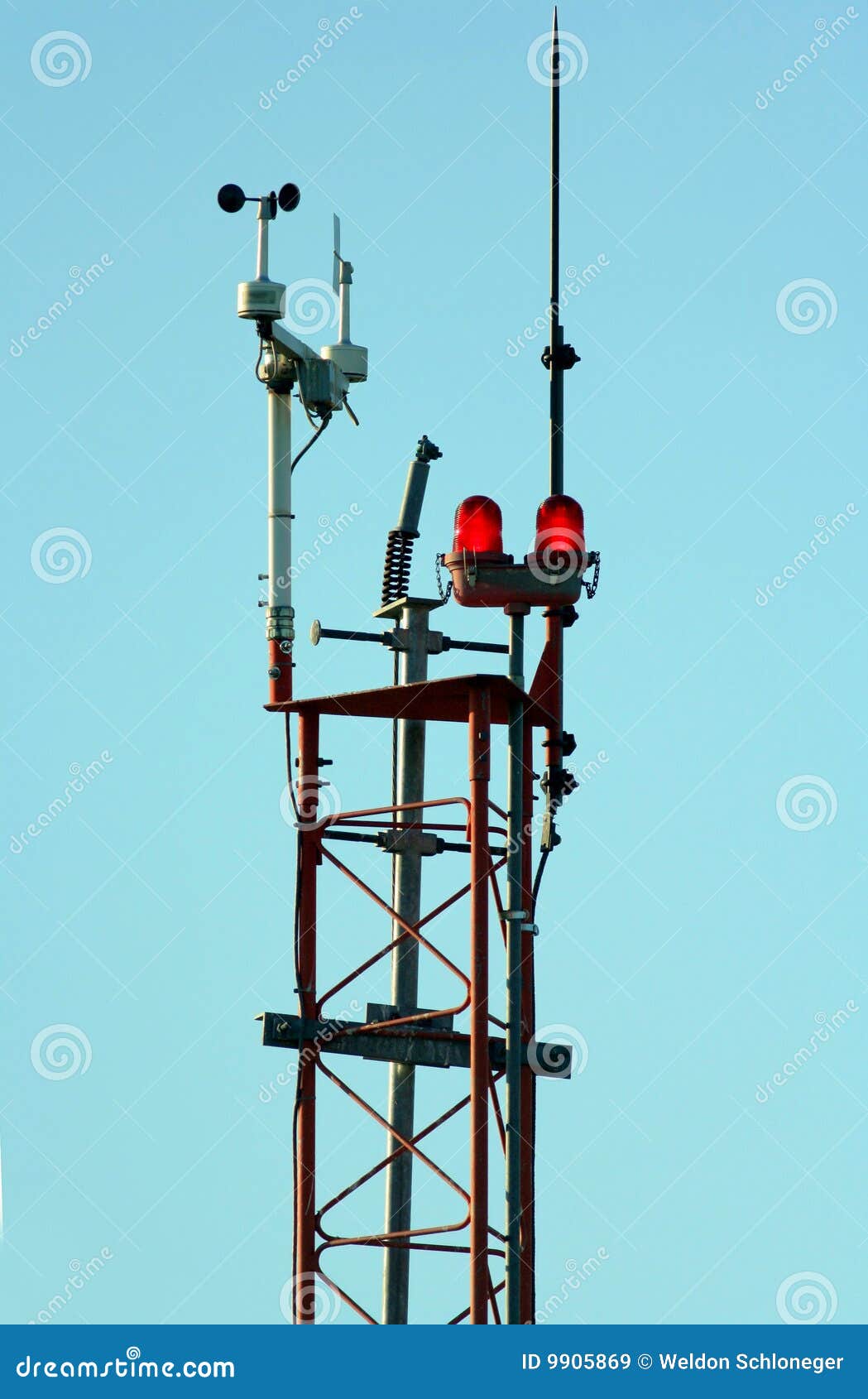 Weather monitoring tower stock image. Image of monitor - 9905869