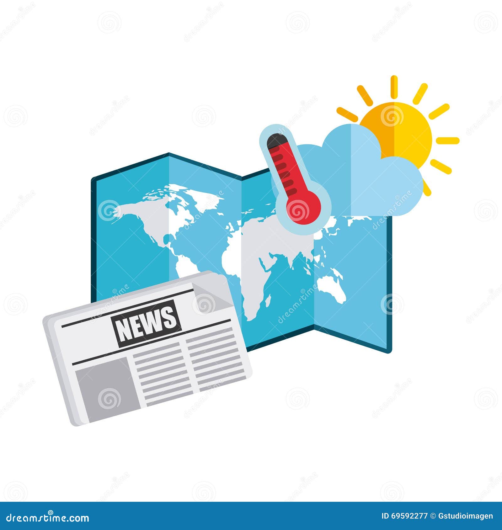 Weather News Reporter Informing In Television During Flooding About ...