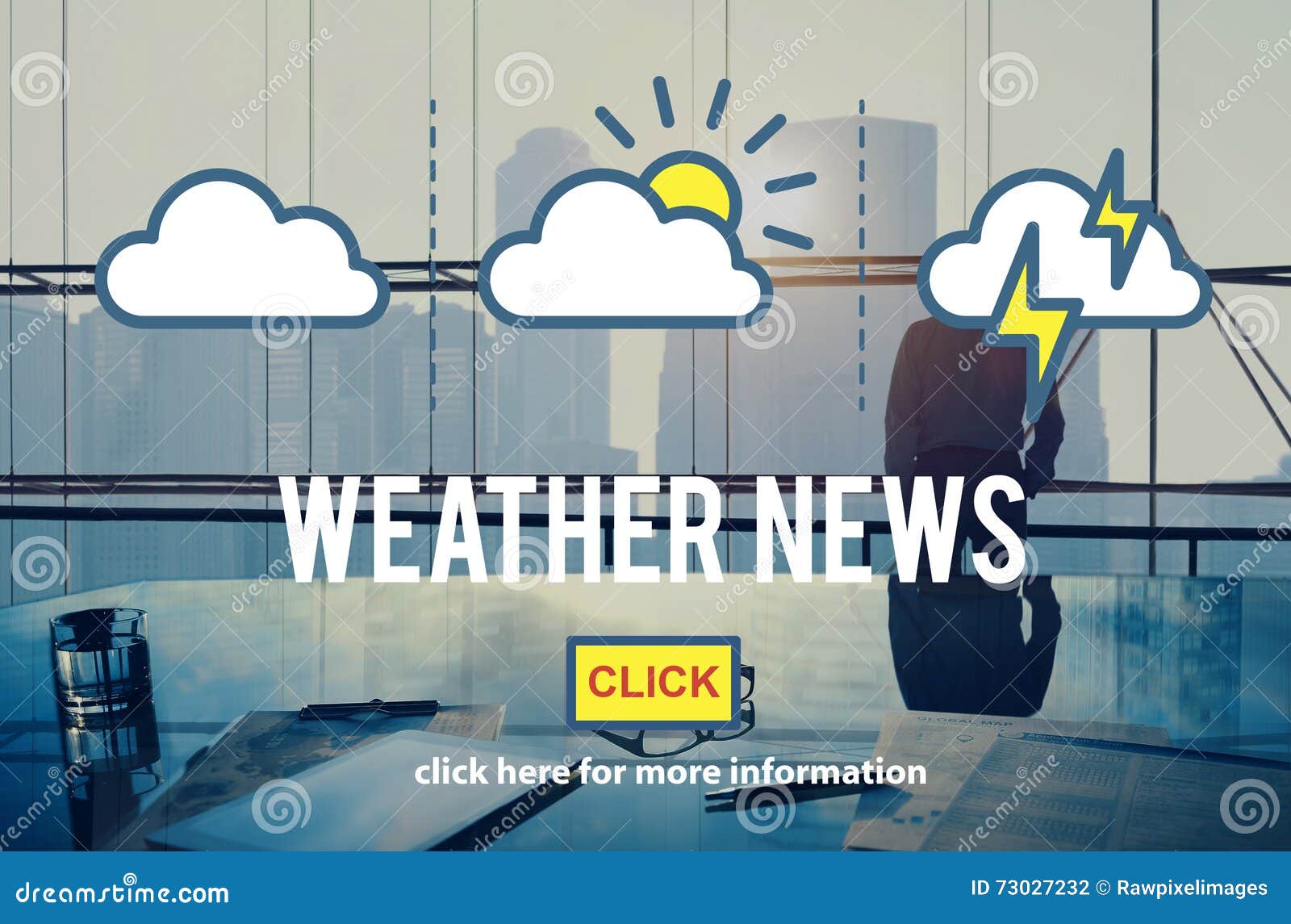 TV Weather News Reporter At Work.News Anchor Presenting The World ...