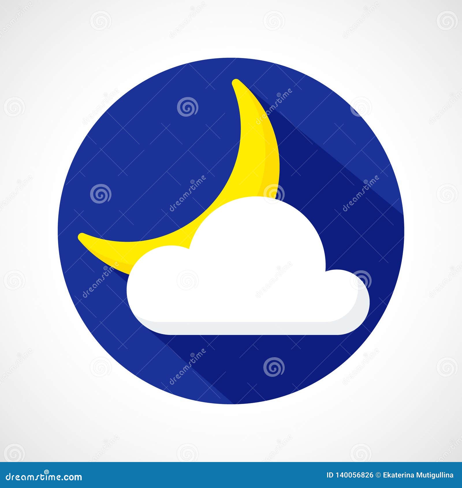 Weather Night Cloudy Moon Icon Stock Vector - Illustration of moon ...