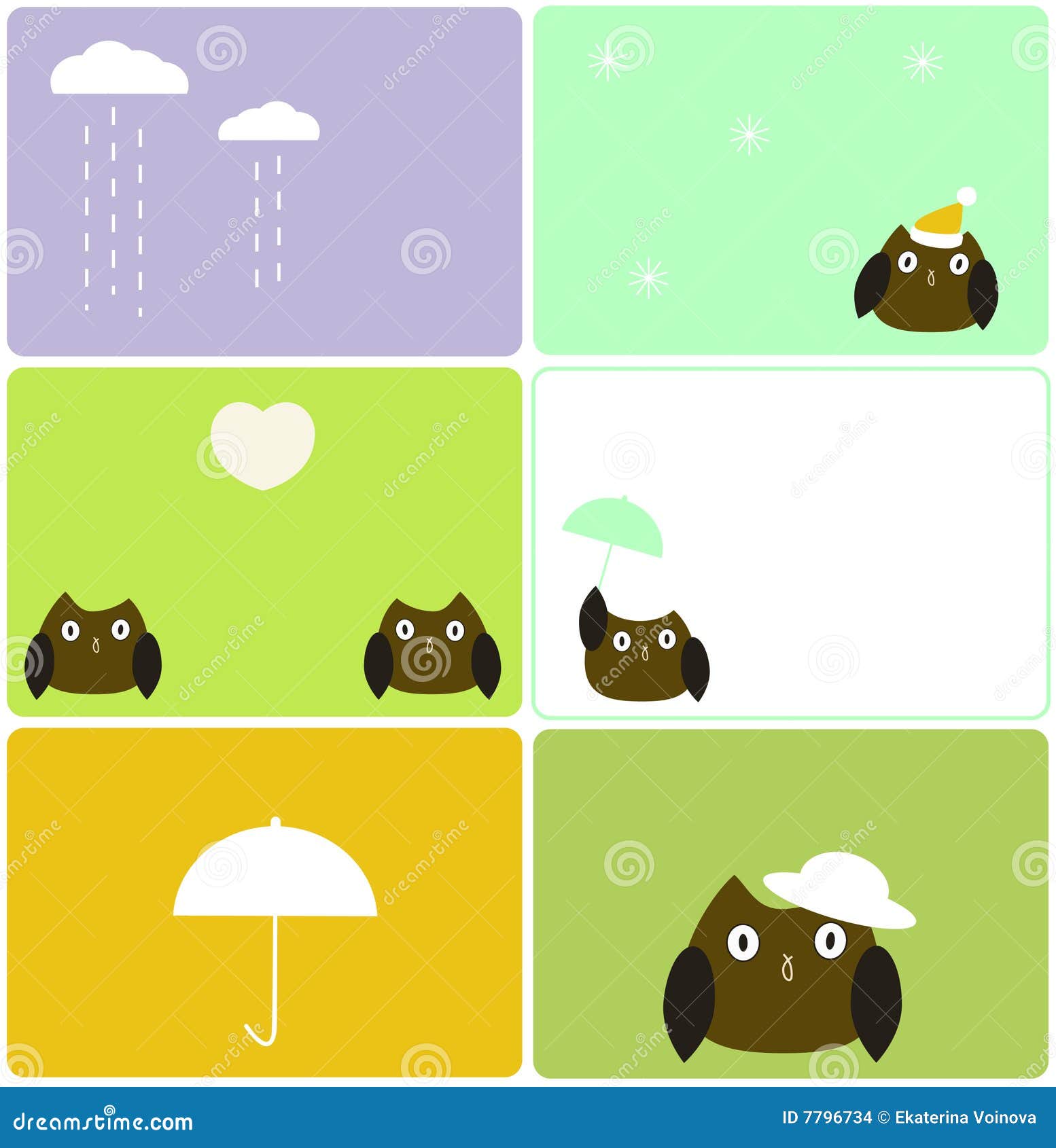 Weather owls stock vector. Illustration of cold, heart - 7796734