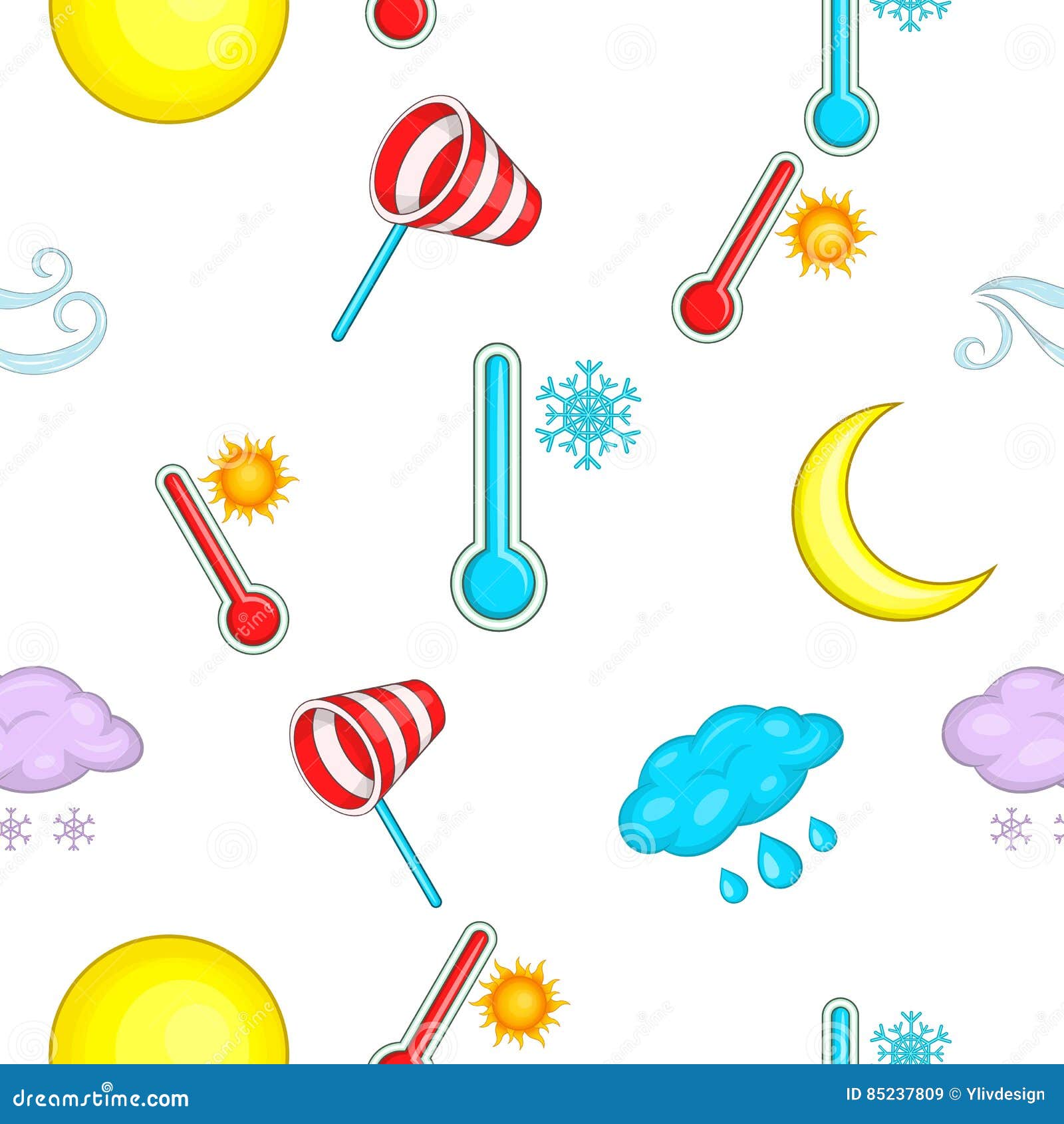 Weather Pattern, Cartoon Style Stock Vector - Illustration of heat ...