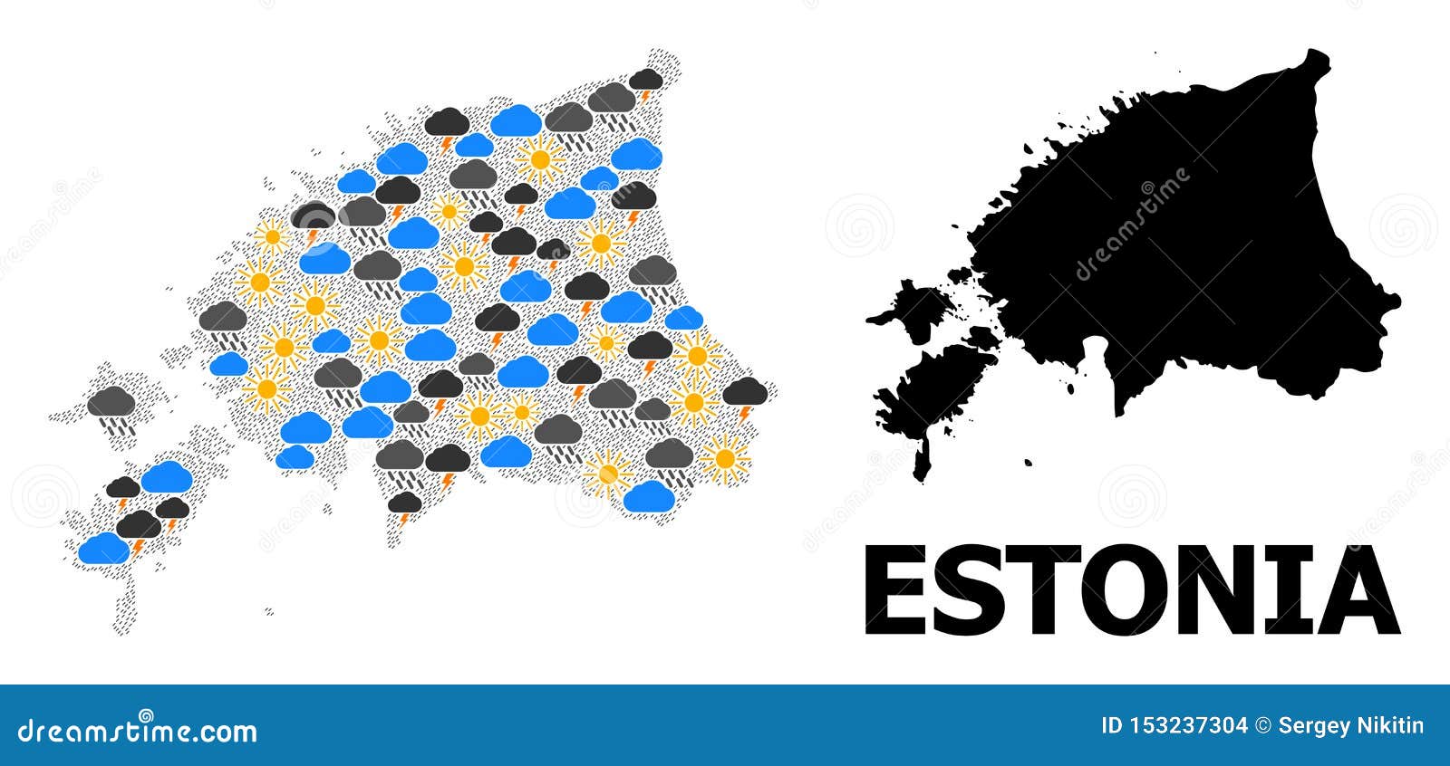 Weather Pattern Map of Estonia Stock Illustration - Illustration of ...