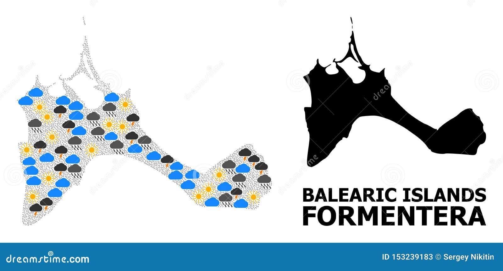 Weather Pattern Map of Formentera Island Stock Illustration ...