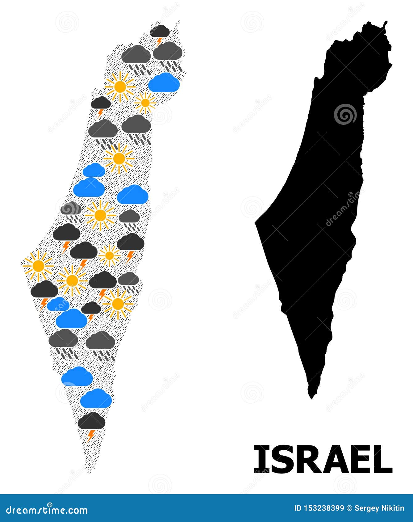 Weather Pattern Map of Israel Stock Illustration - Illustration of ...