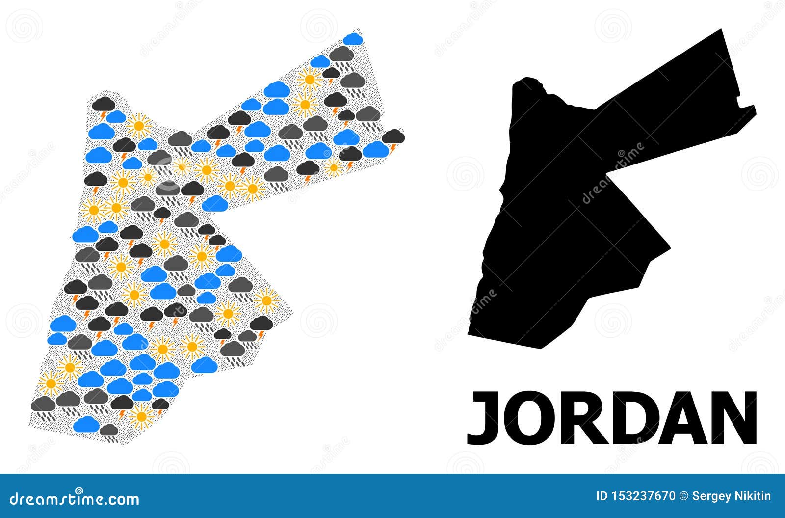 Weather Pattern Map of Jordan Stock Illustration - Illustration of flat ...