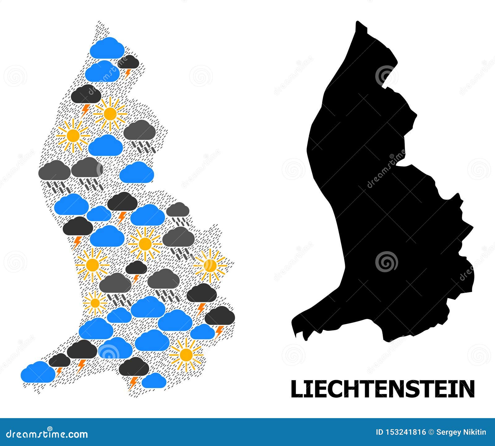 Weather Pattern Map of Liechtenstein Stock Illustration - Illustration ...