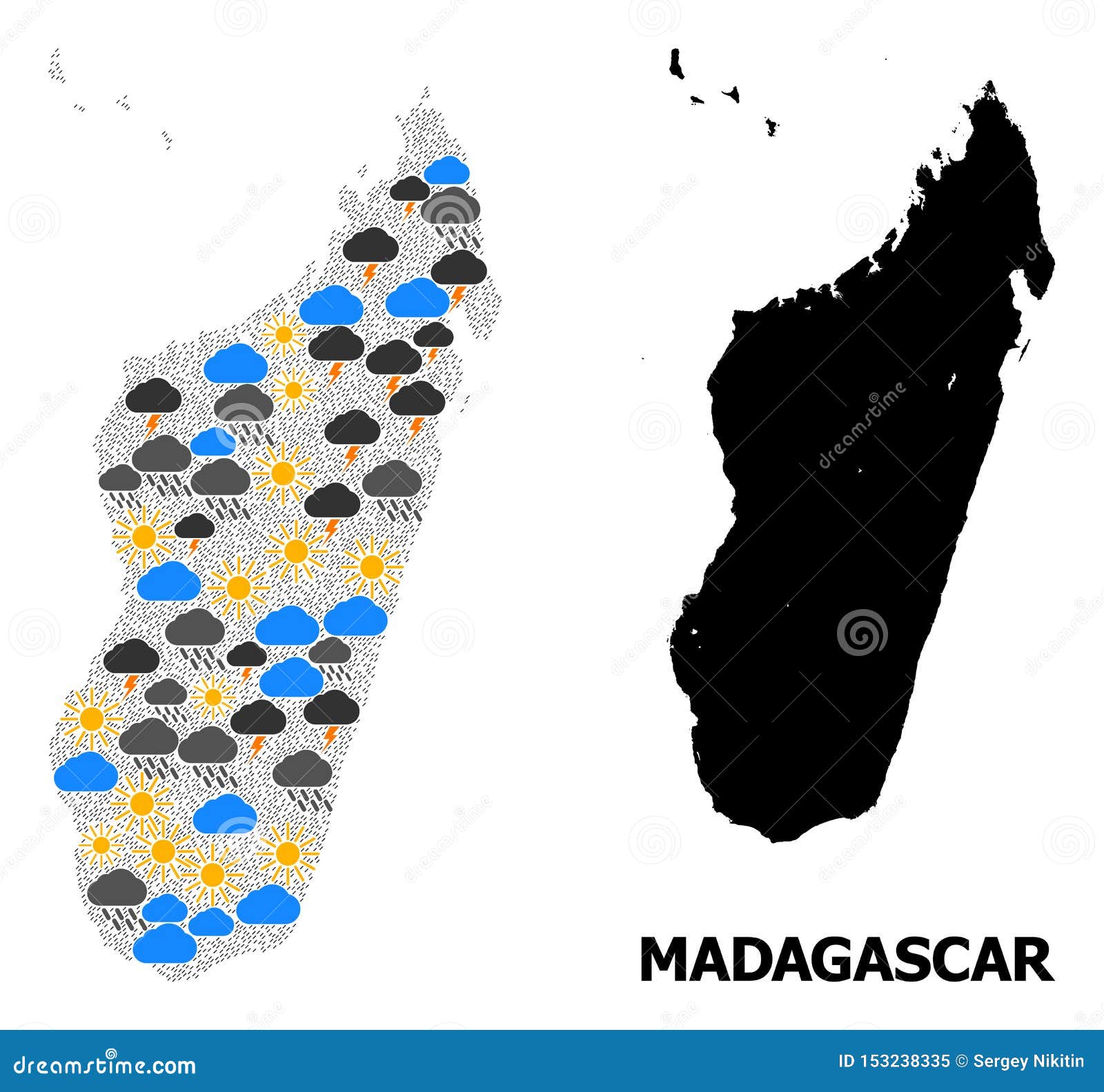 Weather Pattern Map of Madagascar Island Stock Illustration ...