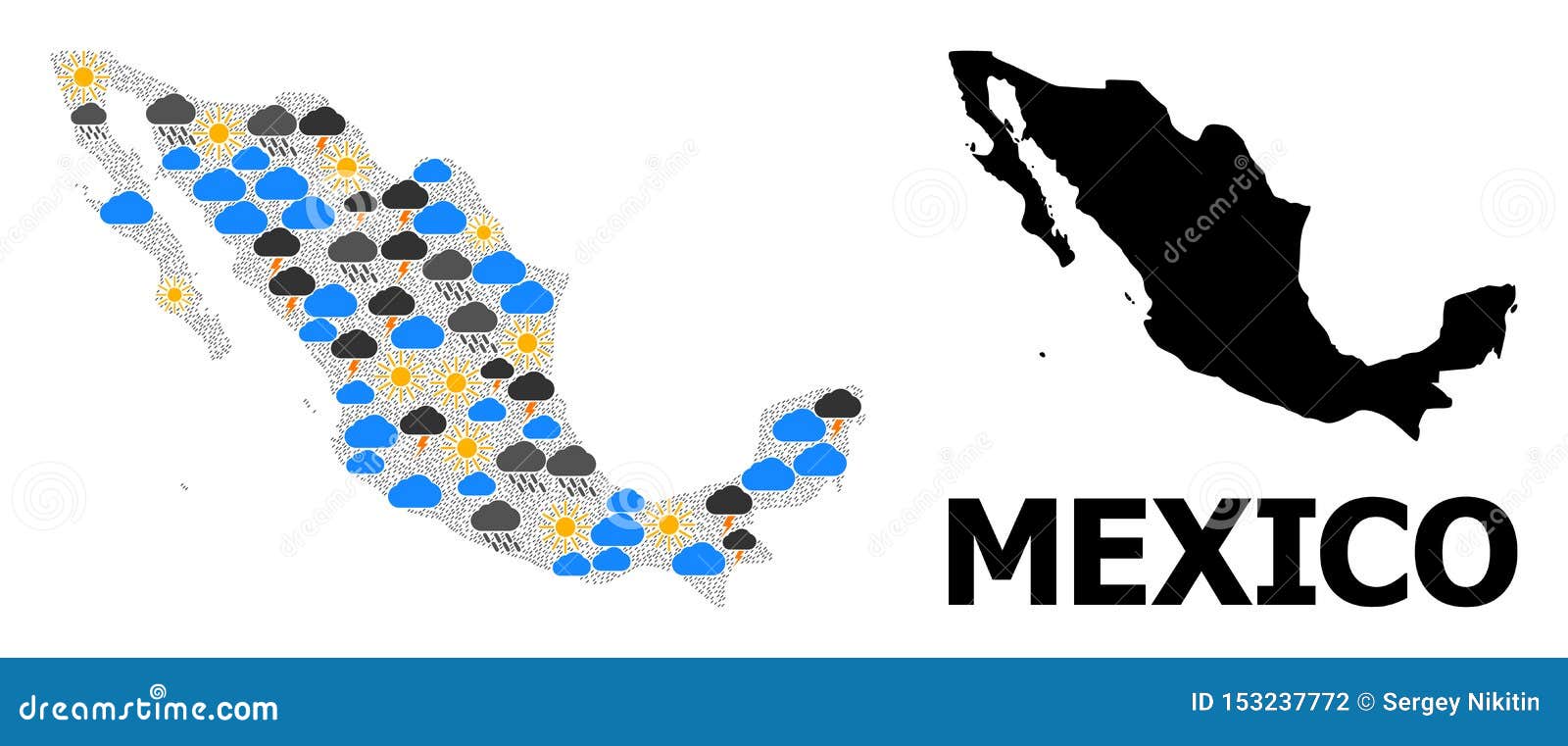 Weather Pattern Map of Mexico Stock Illustration - Illustration of ...