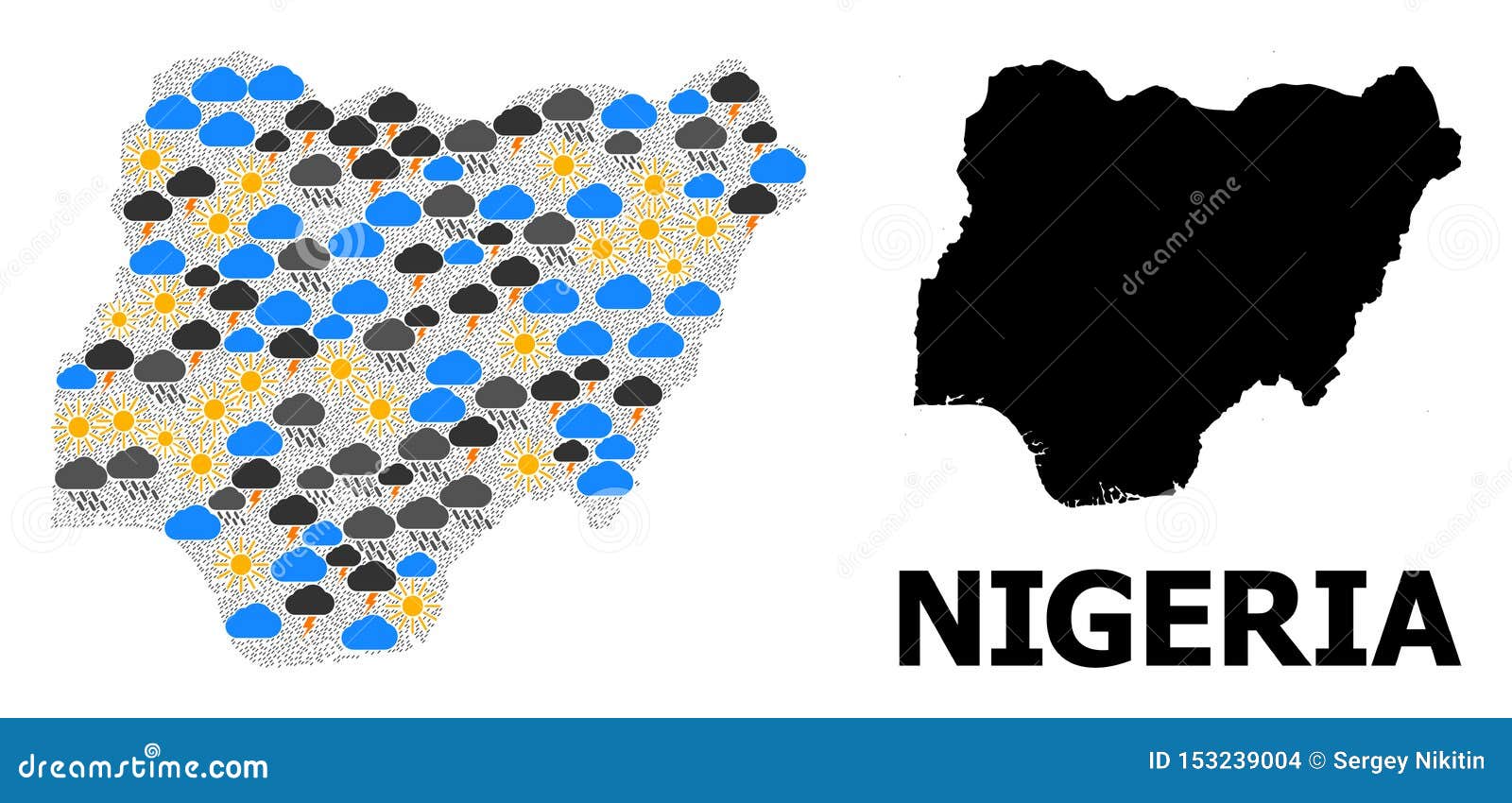 Weather Pattern Map of Nigeria Stock Illustration - Illustration of ...