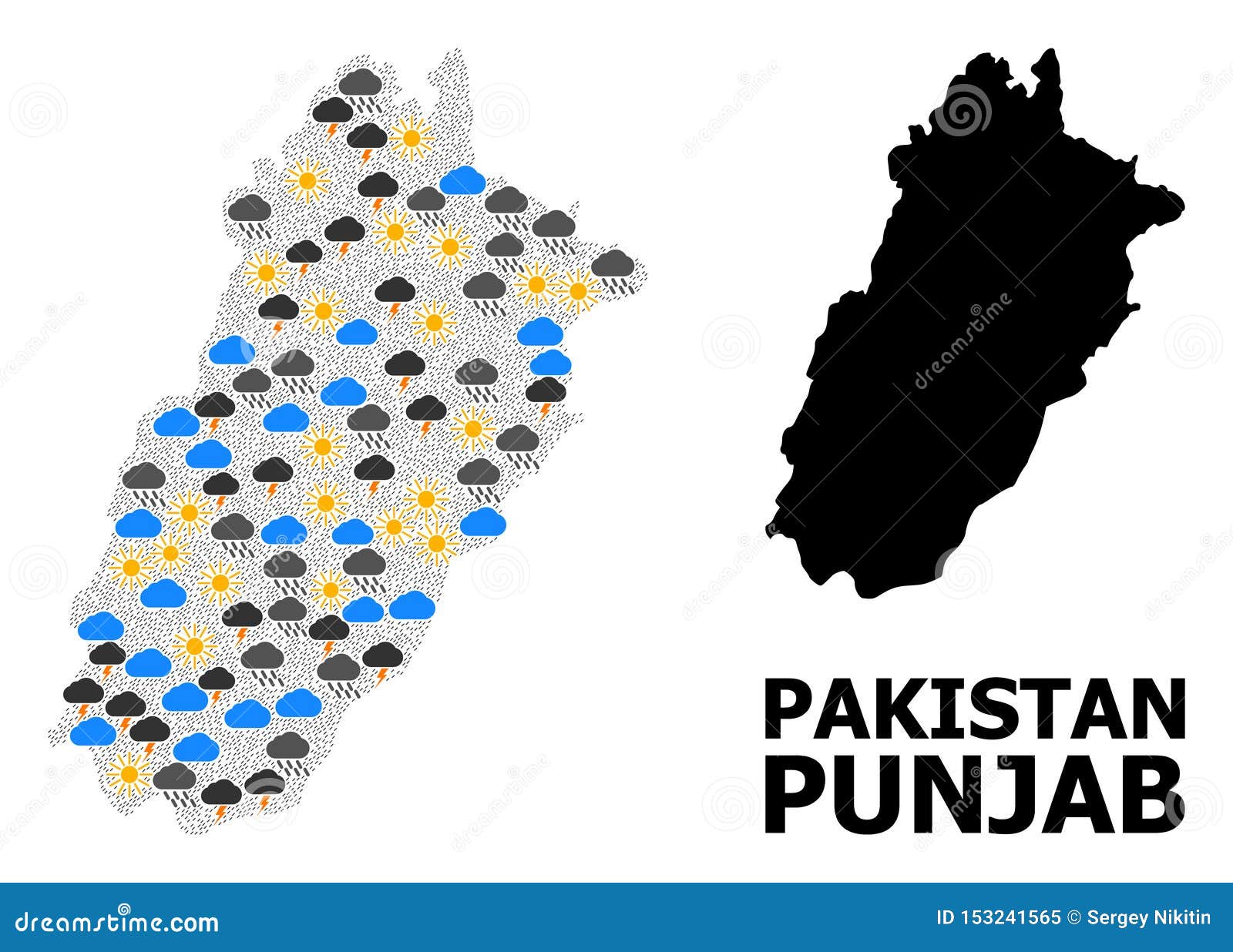 Weather Pattern Map of Punjab Province Stock Illustration ...