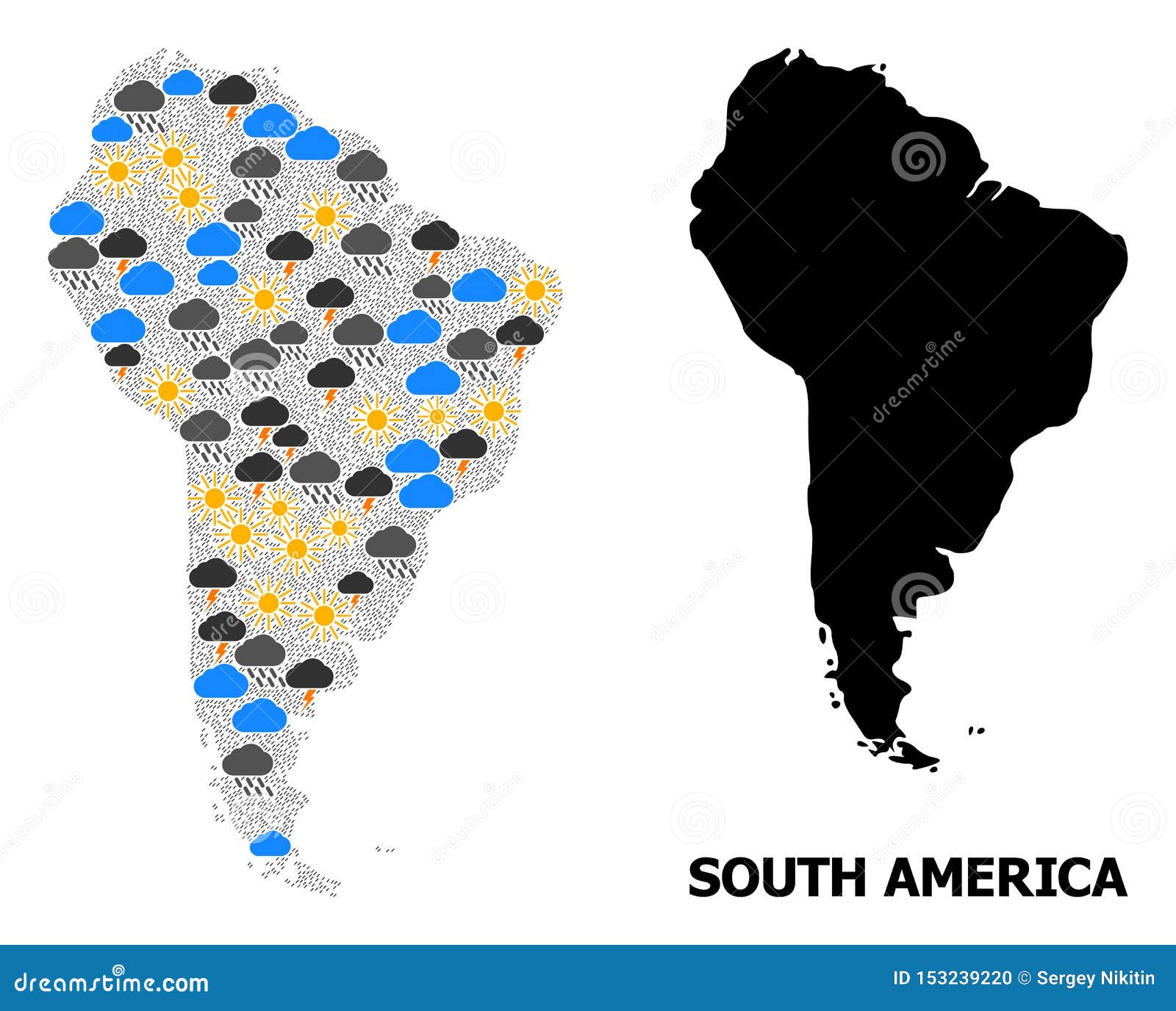 Weather Pattern Map of South America Stock Illustration - Illustration ...