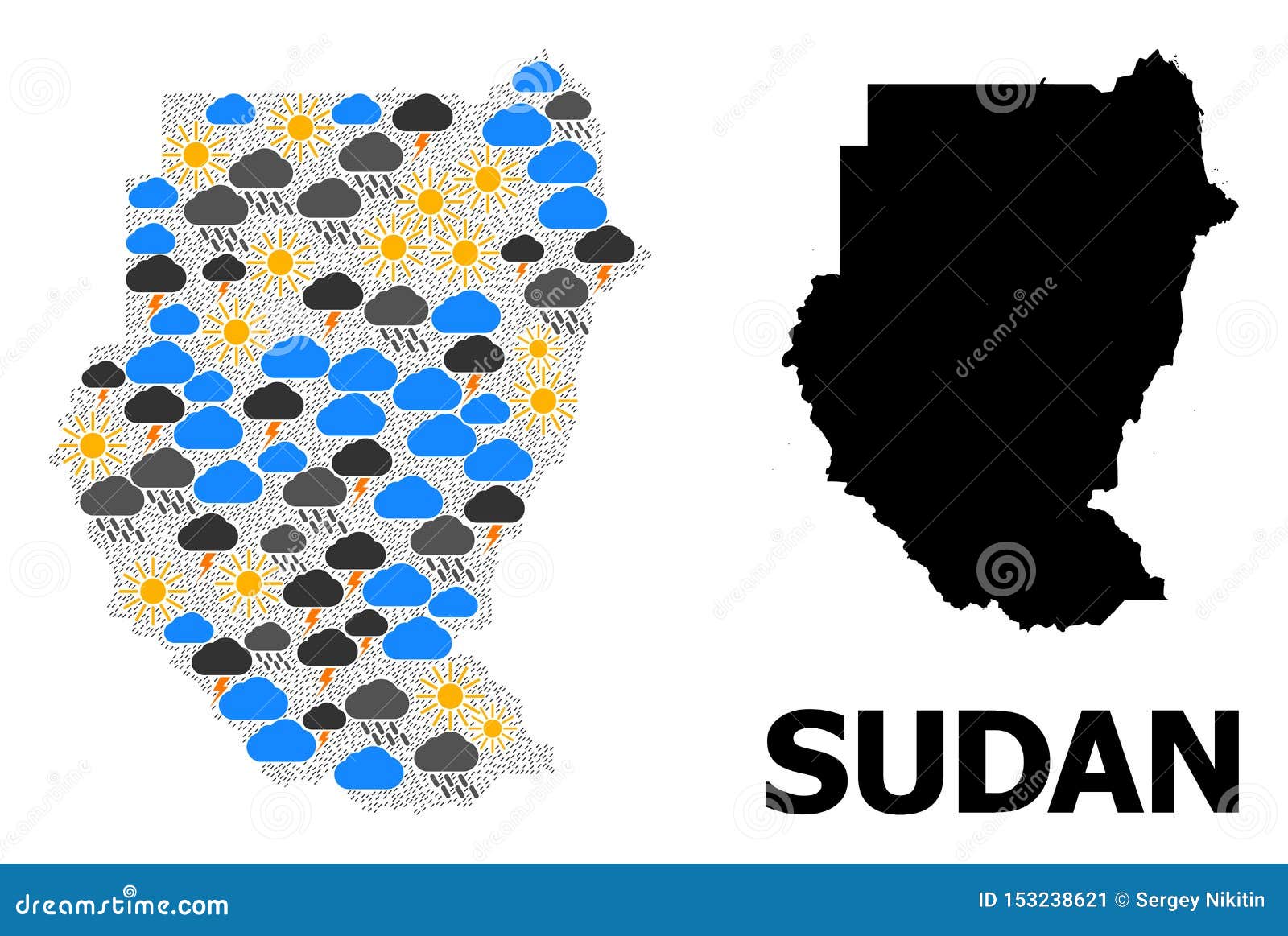 Weather Pattern Map of Sudan Stock Illustration - Illustration of ...